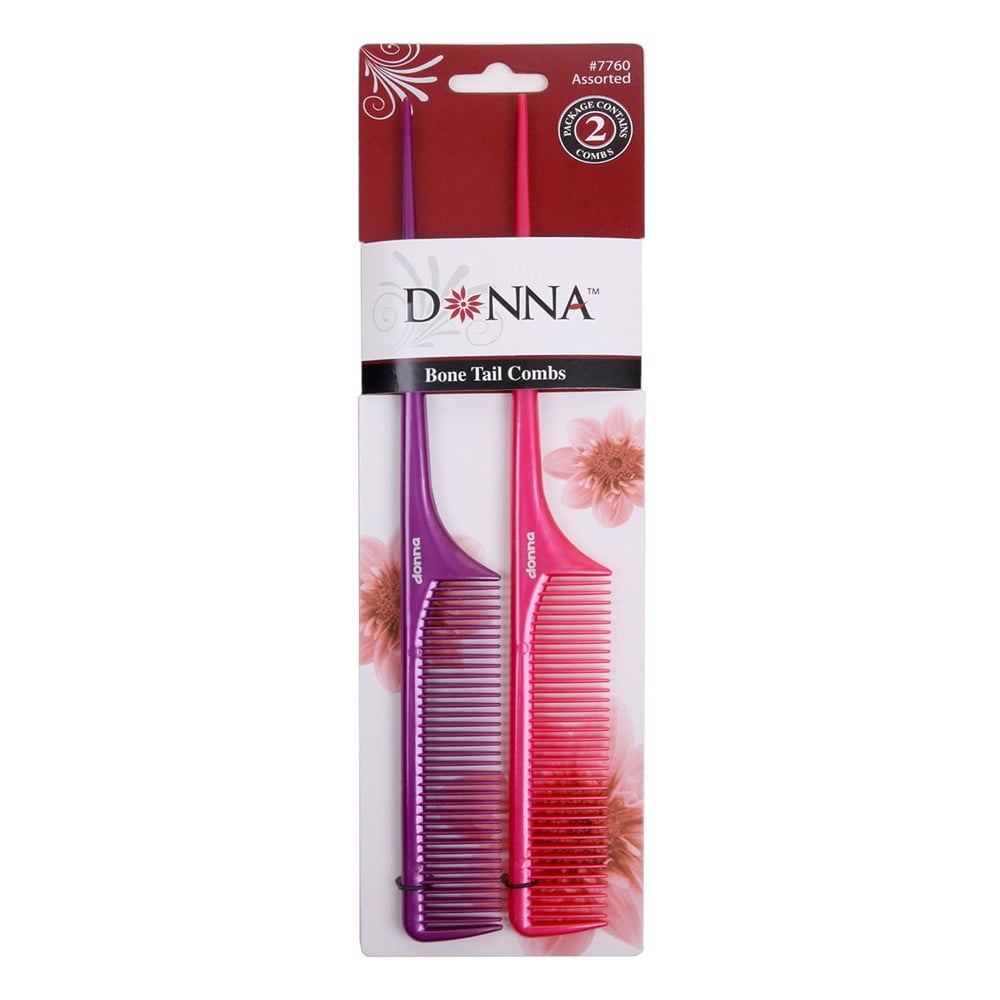 Donna Collection Style And Bone Tail Comb, Assorted Colors, 2 Ea, 6 ...