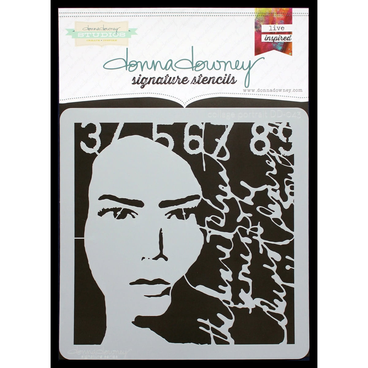 Donna Downey Signature Stencils 8.5 Inch X 8.5 Inch-Collage Portra ...