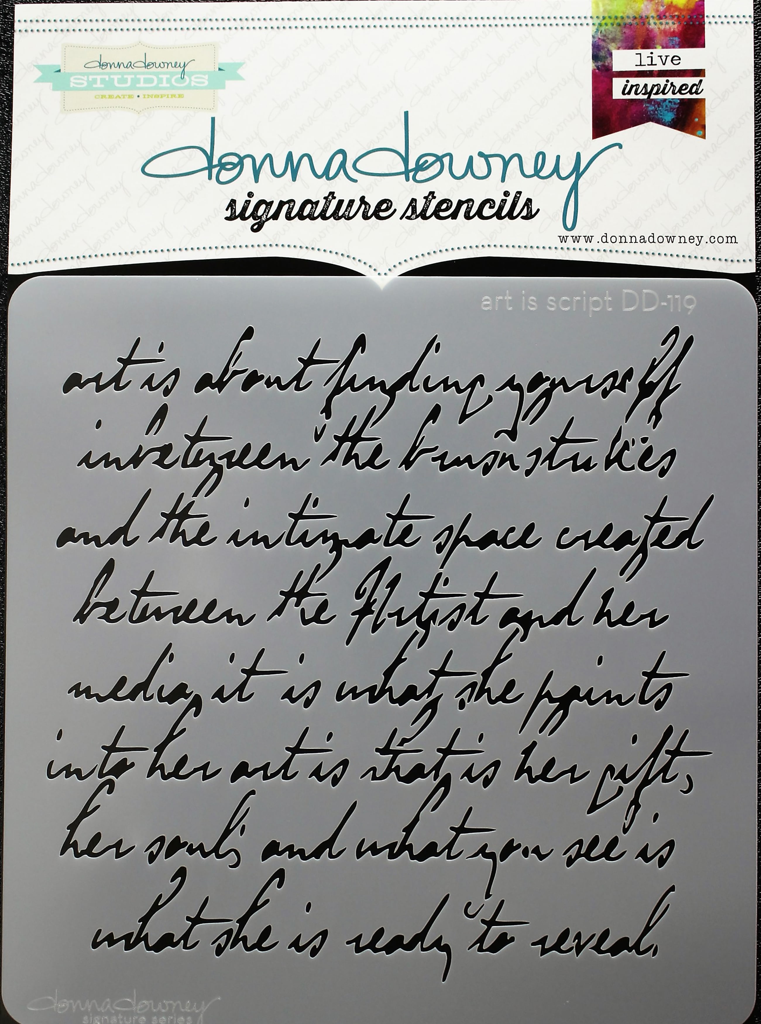 Donna Downey Signature Stencils 8.5"X8.5"-Art Is Script - Walmart.com