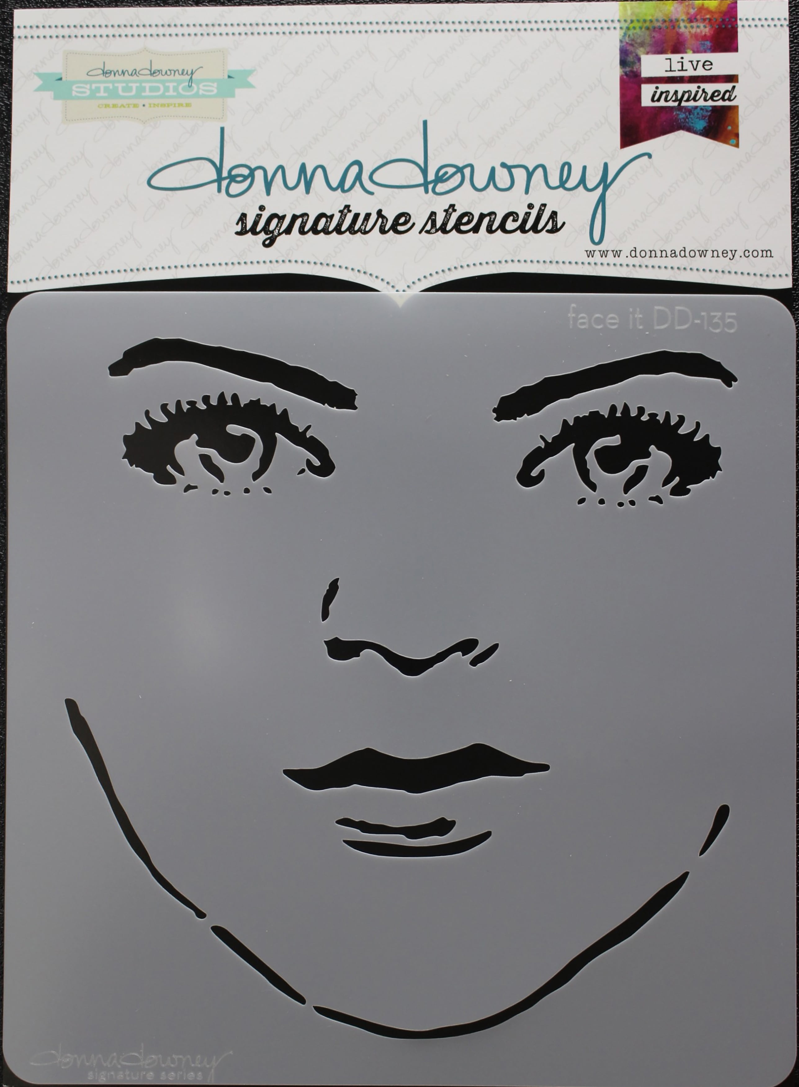 Donna Downey Signature Stencils 8.5"X8.5"-Face It - Walmart.com