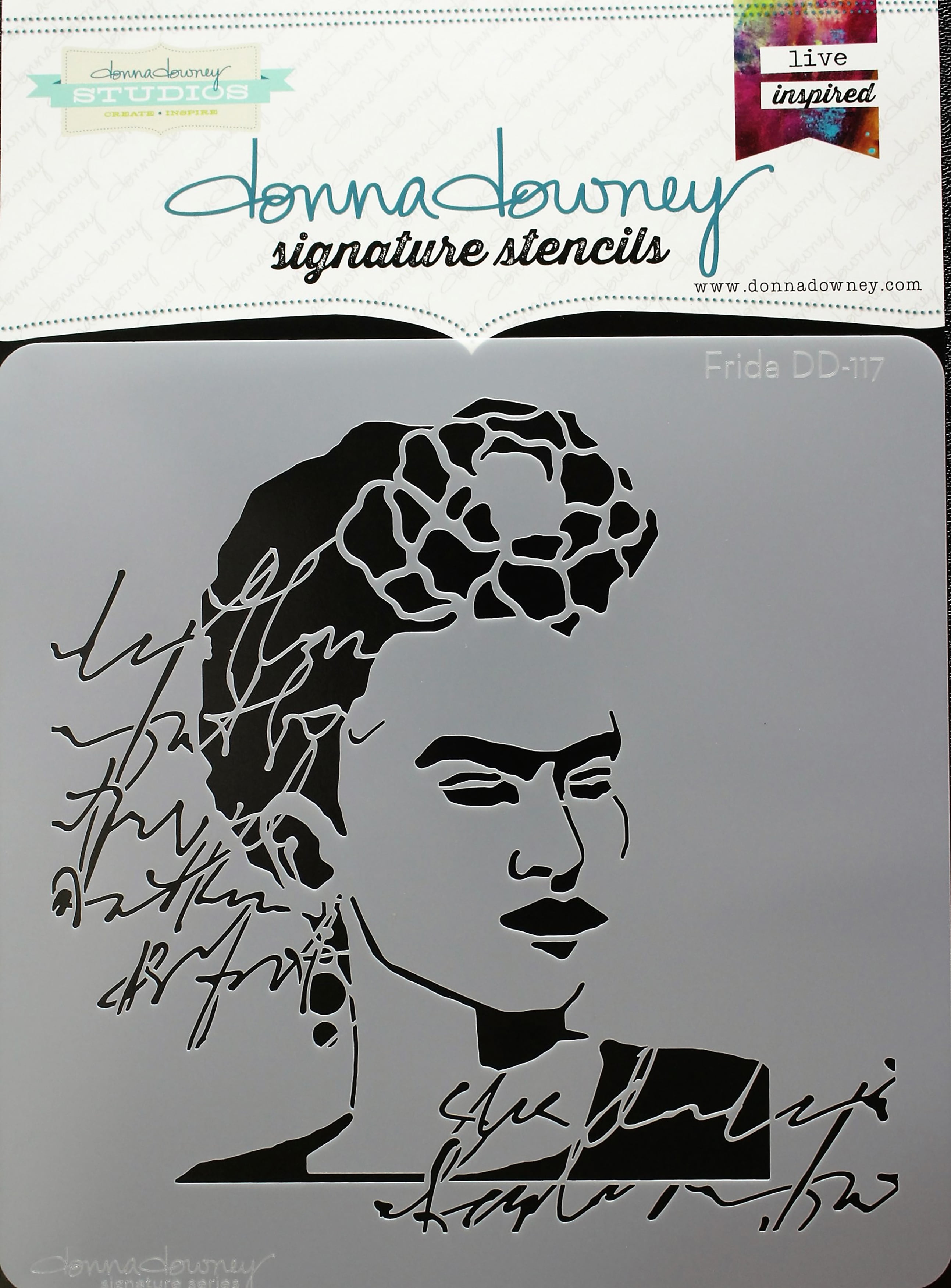 Donna Downey Signature Stencils 8.5"X8.5"-Frida - Walmart.com