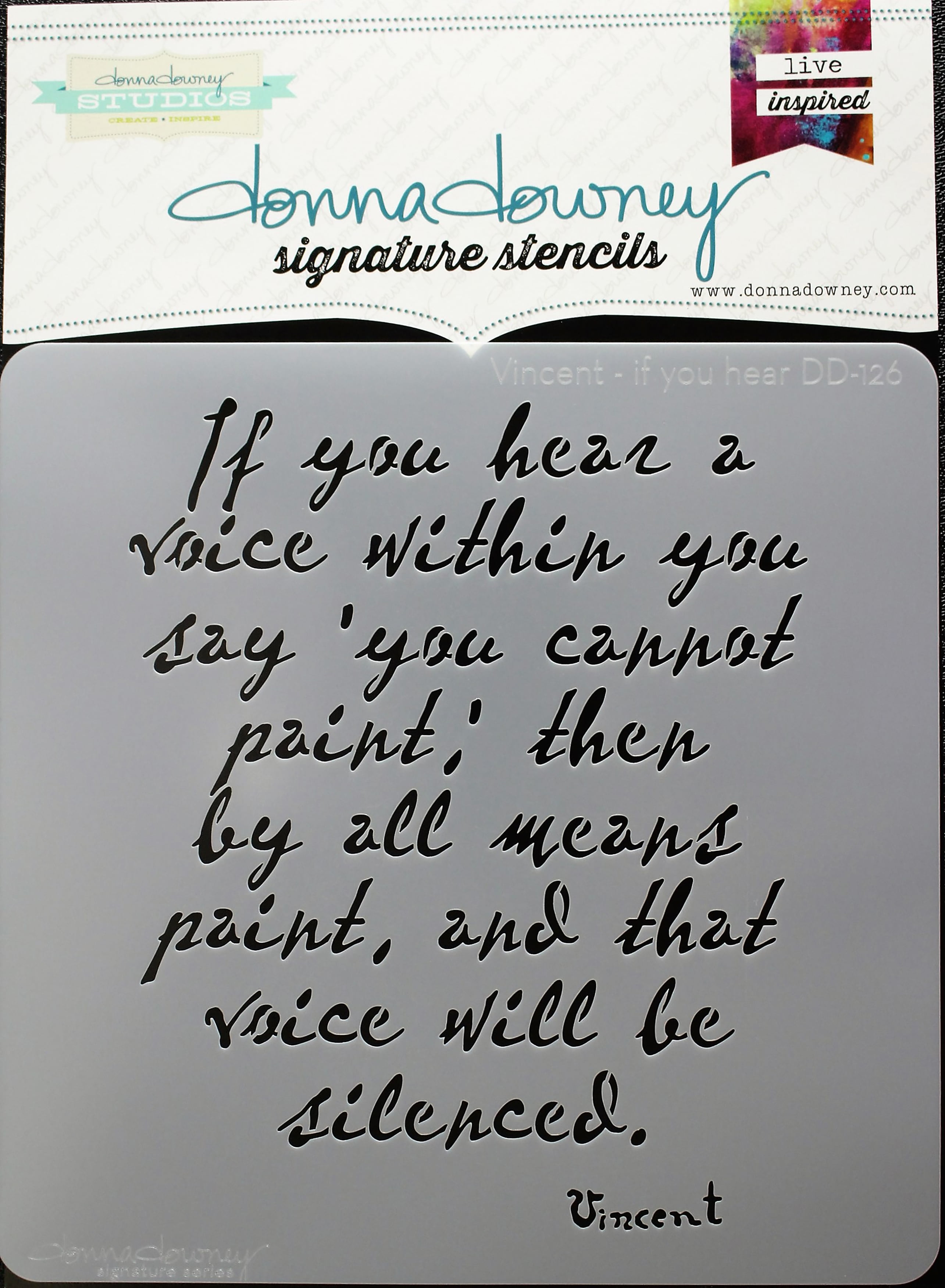 Donna Downey Signature Stencils 8.5"X8.5"-Vincent-If You Hear - Walmart.com
