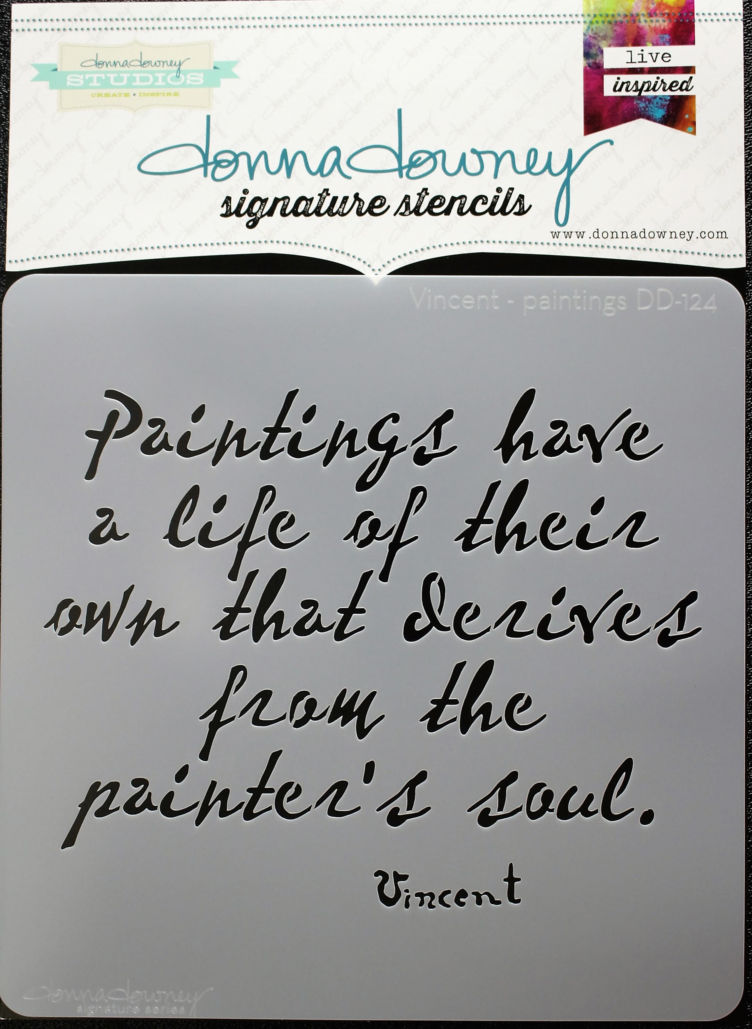 Donna Downey Signature Stencils 8.5"X8.5"-Vincent-Paintings - Walmart.com