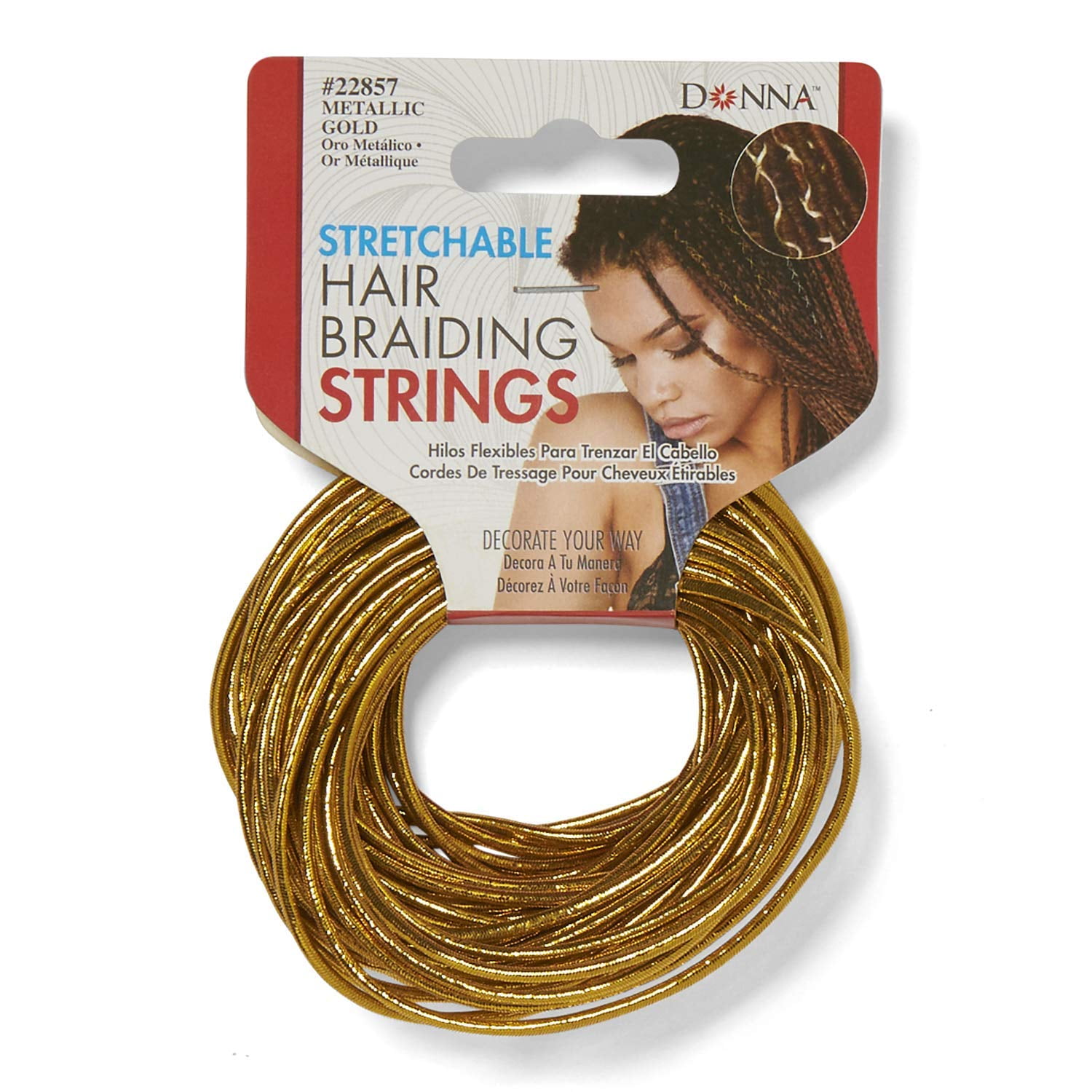 Donna Gold Stretchable Hair Braiding Strings - Walmart.com