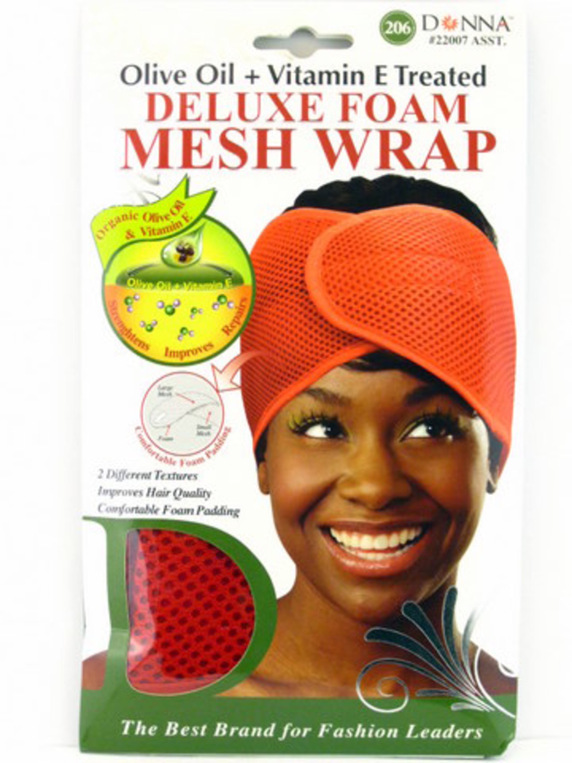 Donna Olive Oil & Vitamin E Treated Adult Female Deluxe Foam Mesh Hair ...