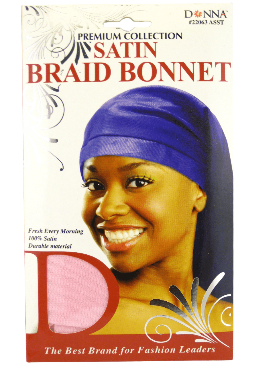 Donna Premium Collection Adult Female Satin Braid Bonnet - Pink ...