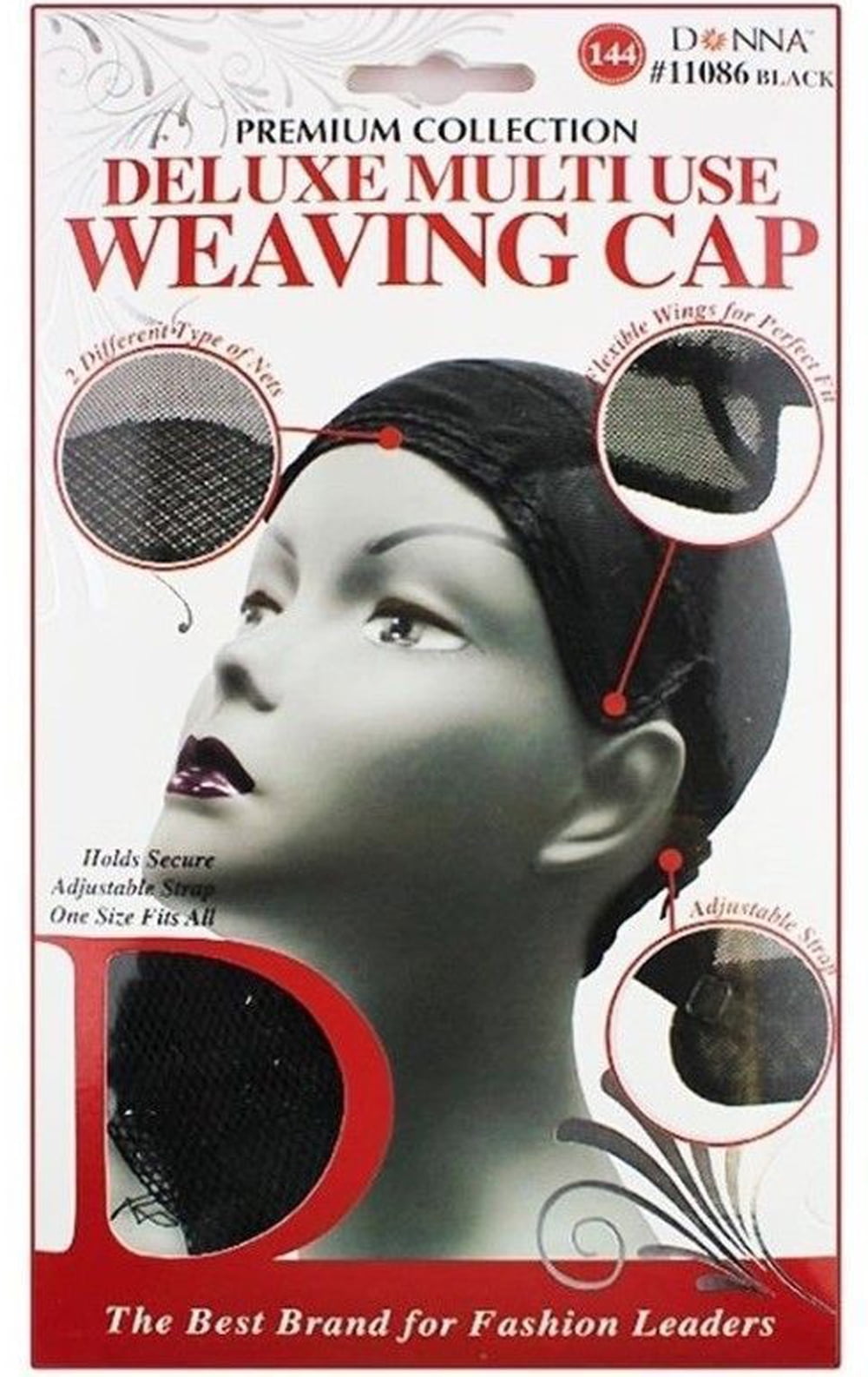 Donna Premium Collection Deluxe Multi Use Wave Cap Black # 11086 (4 ...