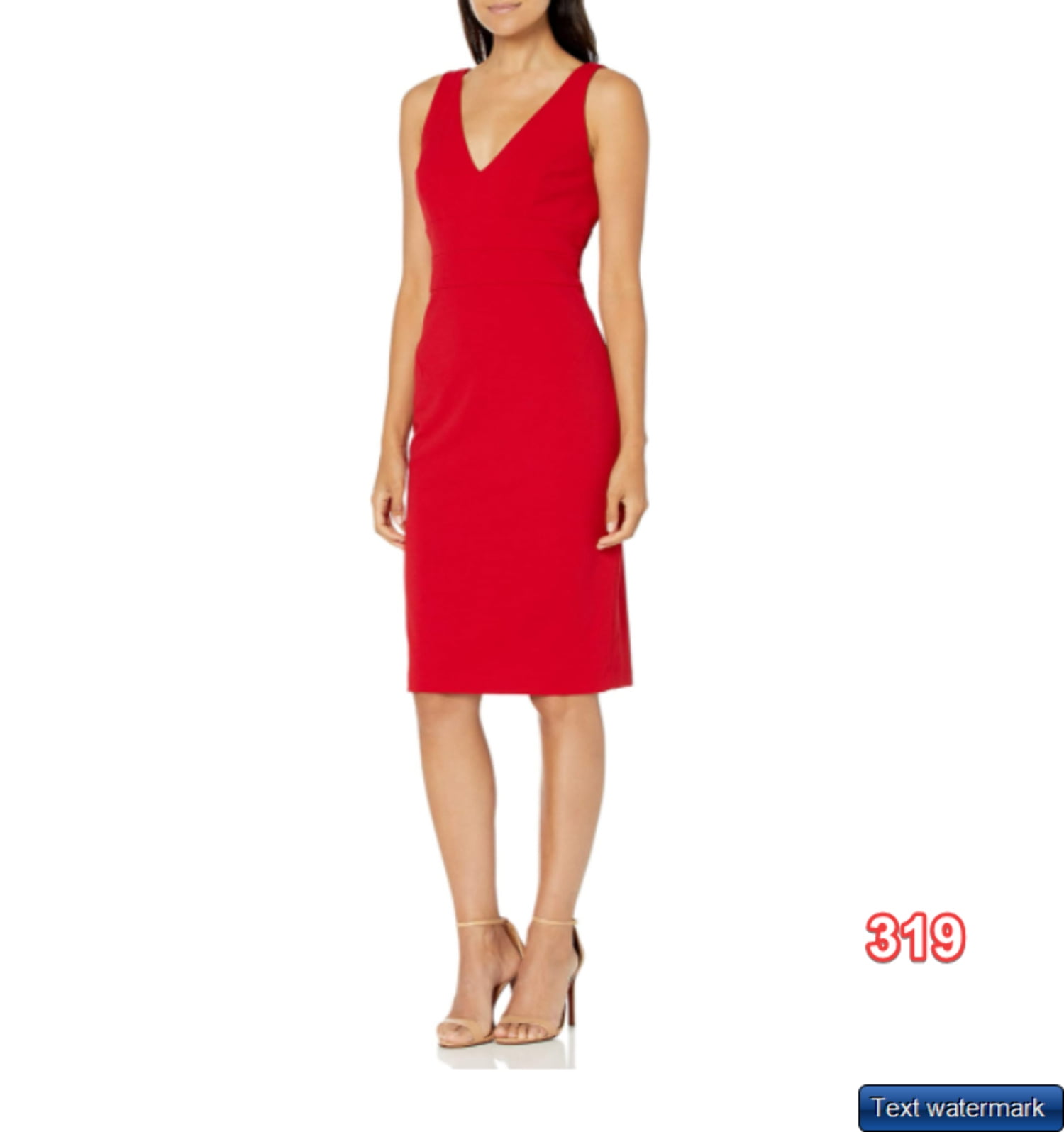 Donna Ricco Women's Sleeveless Crepe Shift with Corset Laces in Cherry ...