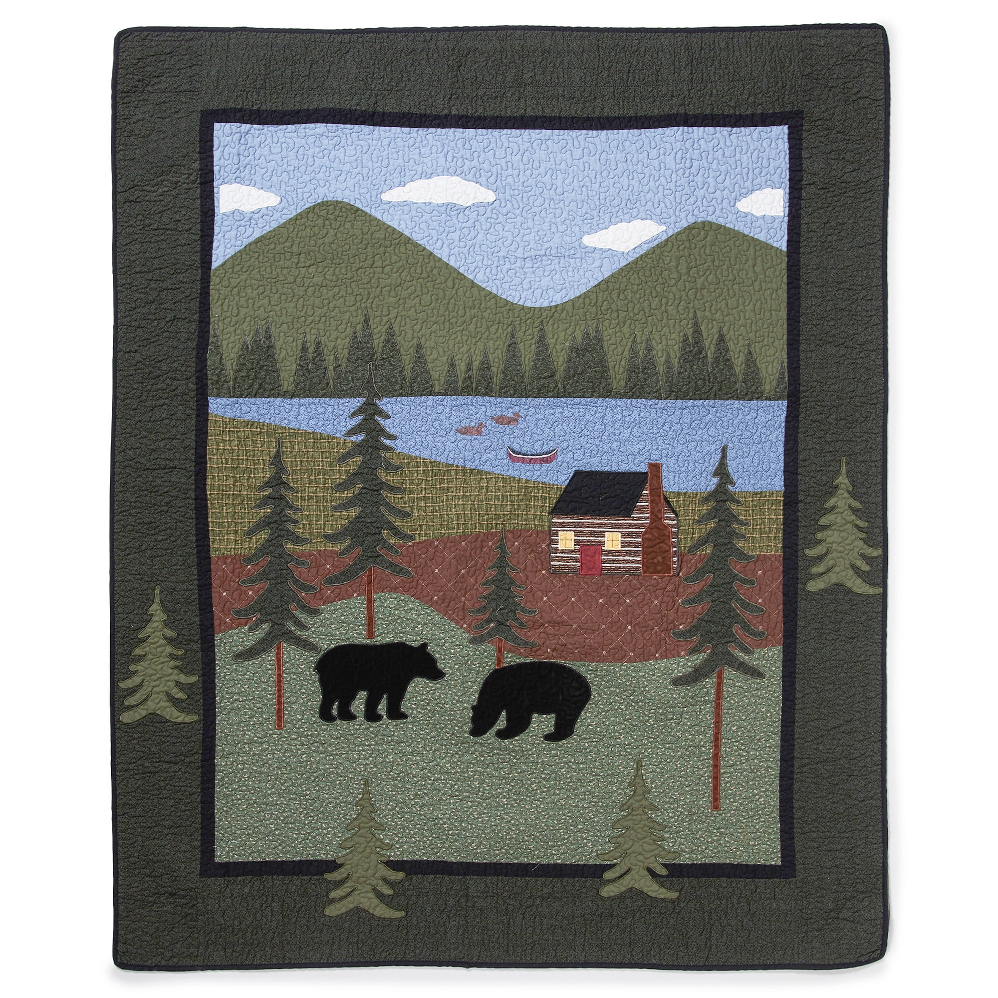 Donna Sharp Bear Lake Pieced Cotton Decorative Throw - Walmart.com