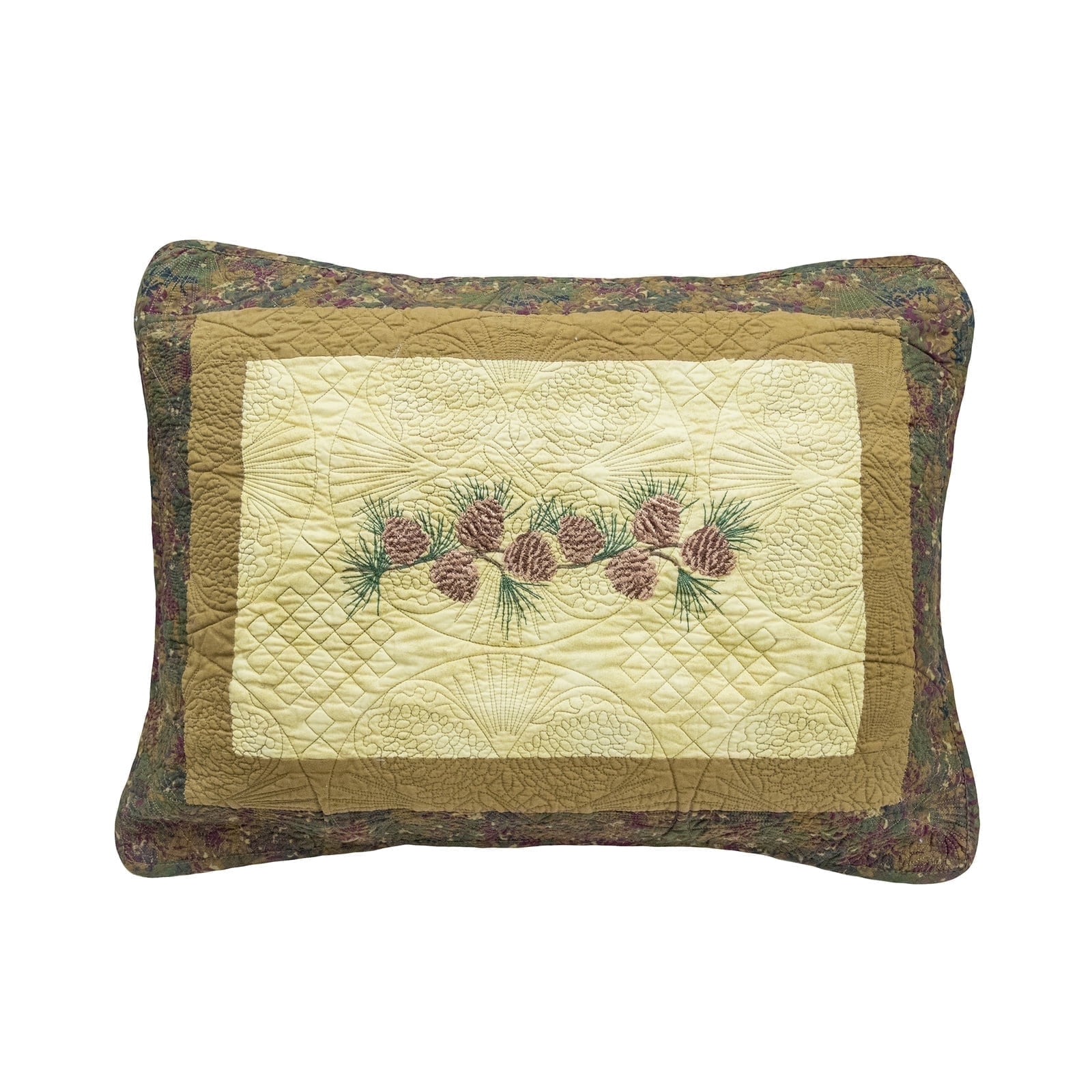 Donna Sharp Cabin Raising Pine Cone Decorative Standard Sham Cotton ...