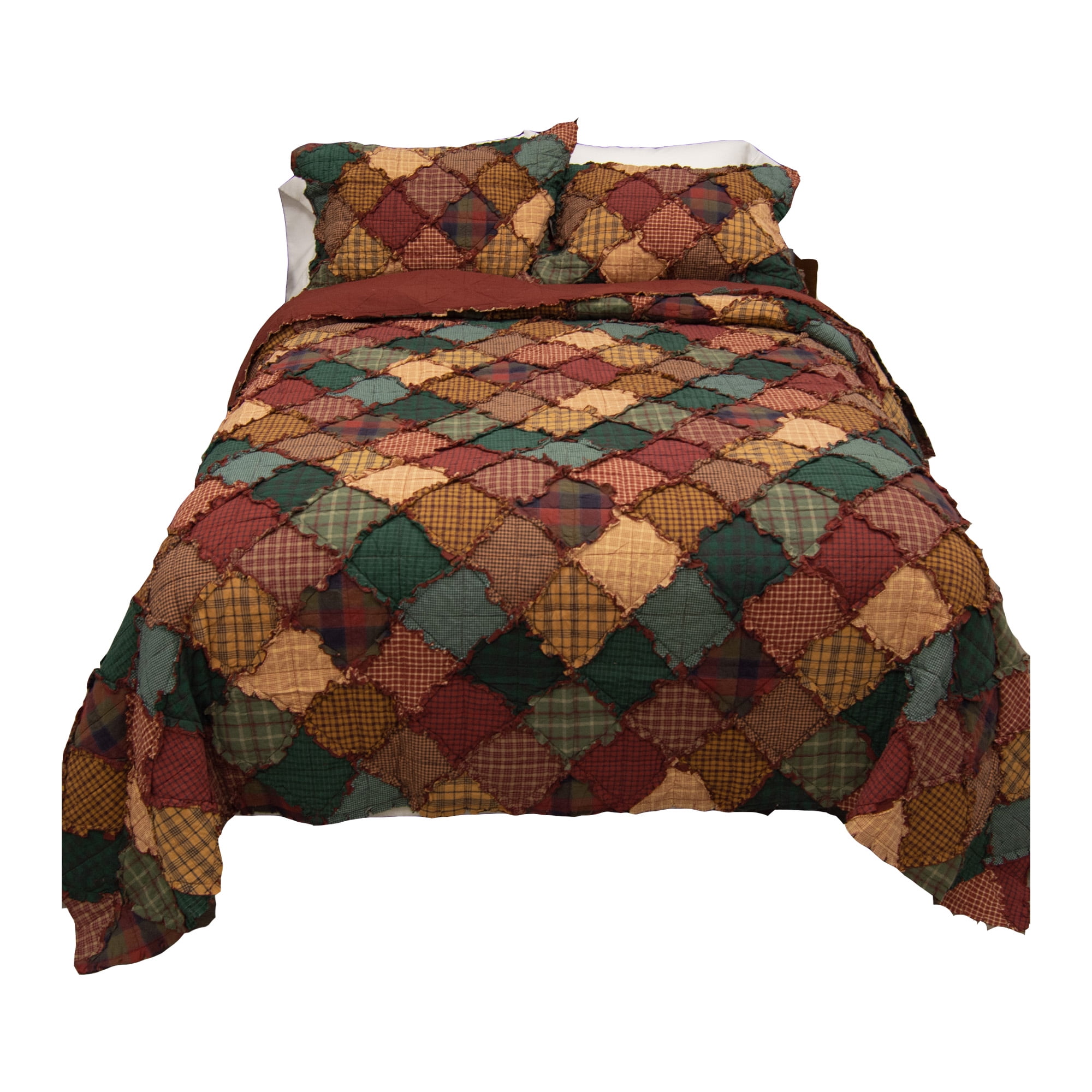 Donna Sharp Campfire King Ragged Pieced Cotton Lodge Quilt - Walmart.com