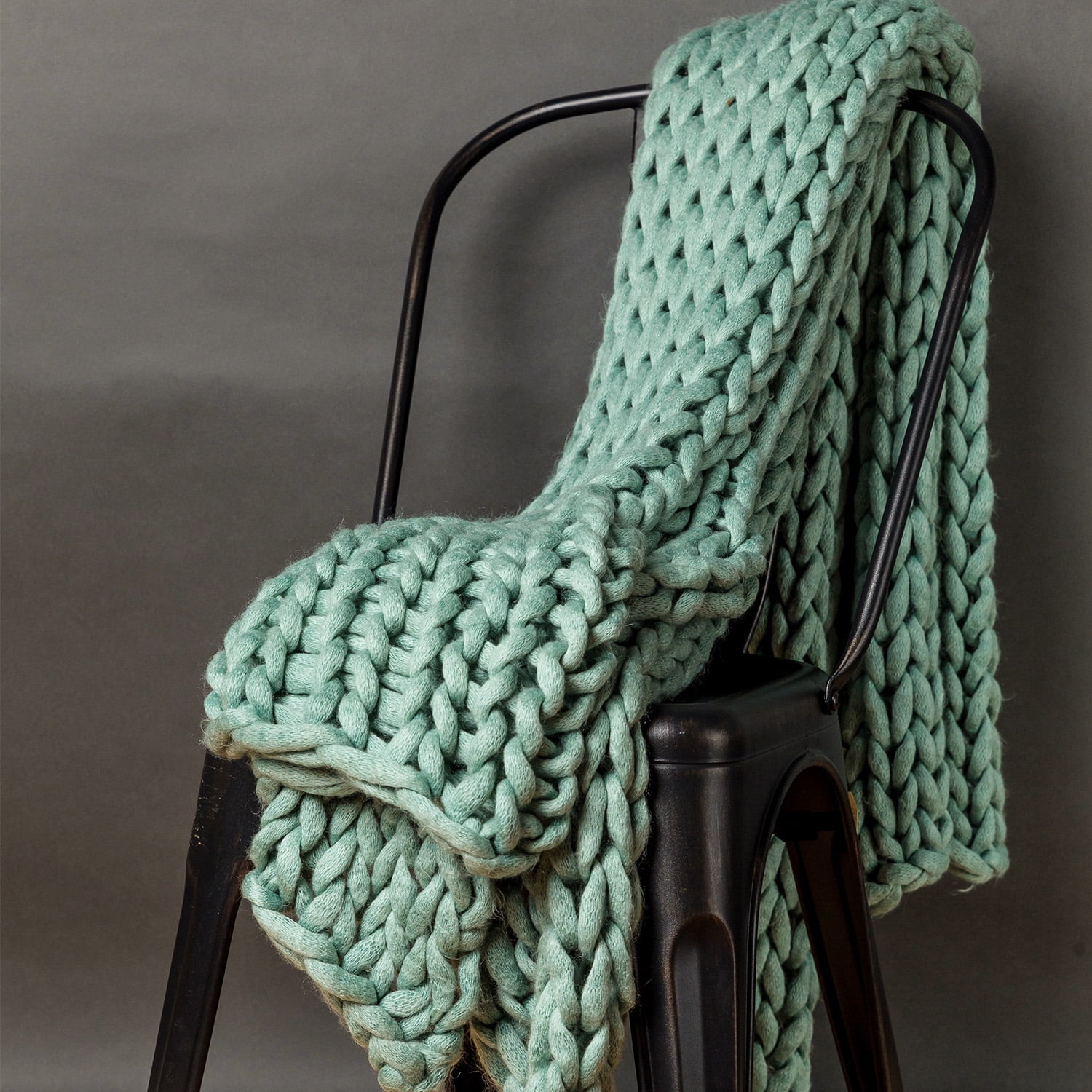 Donna Sharp Aqua Chunky Knit Woven Throw Blanket - Walmart.com