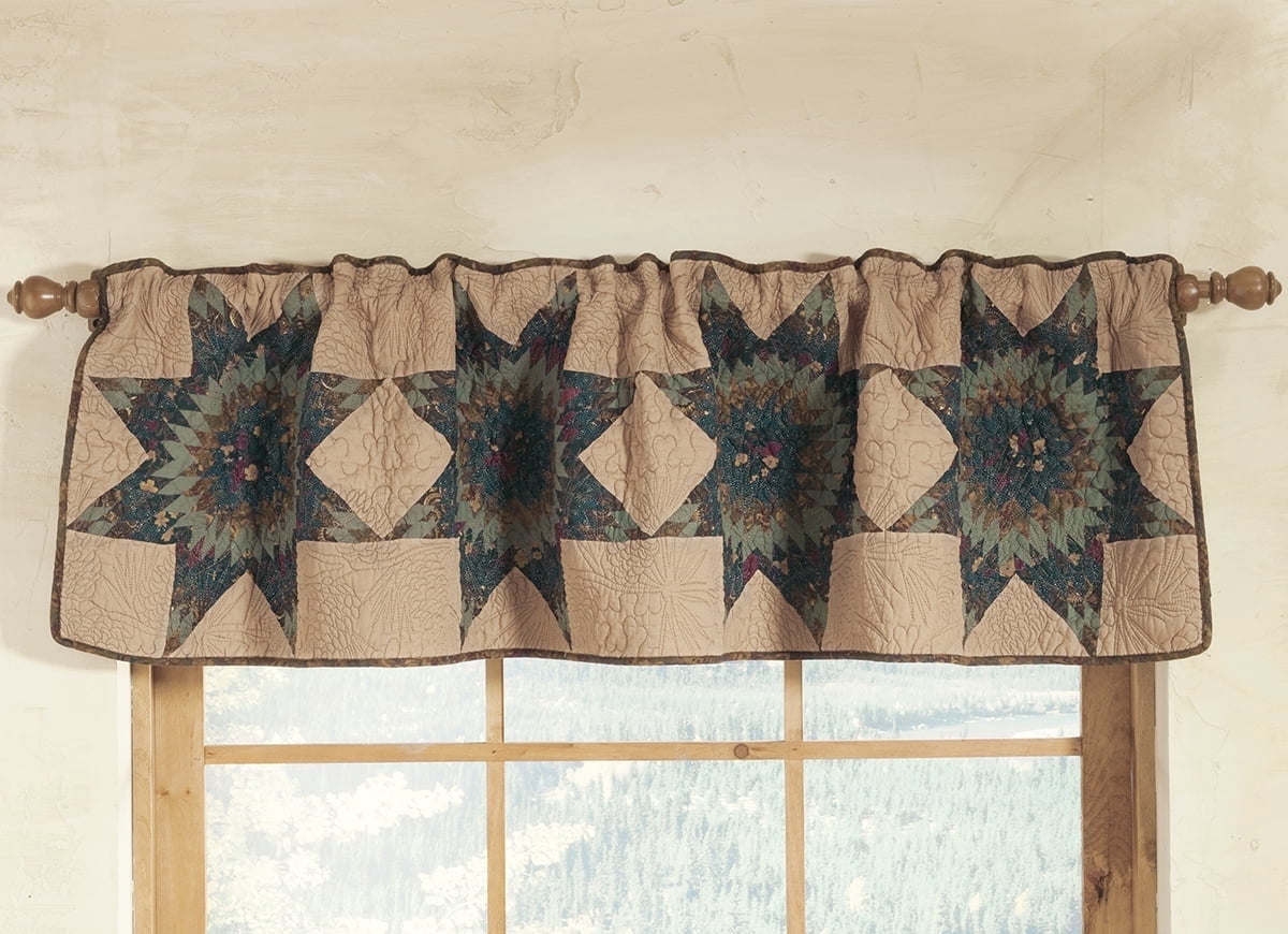 Donna Sharp Forest Star Cotton Pieced Valance/Runner Lodge Patchwork ...