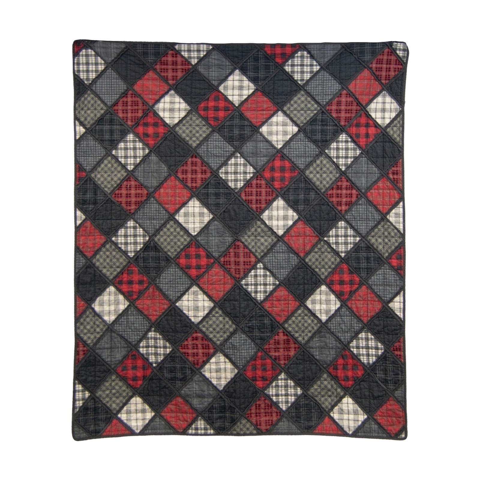 Donna Sharp Lumberjack Whole Cloth w/ Ragging Cotton Decorative Throw ...