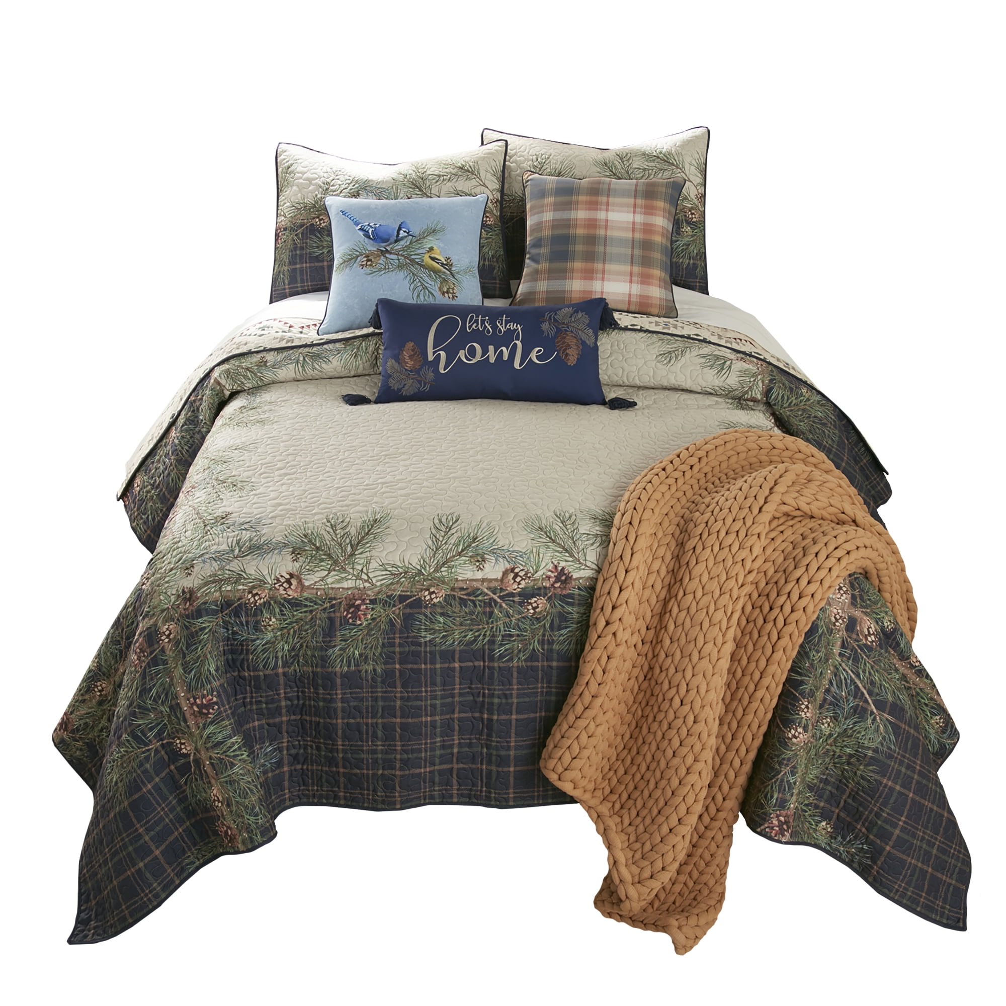 Donna Sharp Pine Boughs 3PC Rustic Queen Quilt Set - Walmart.com