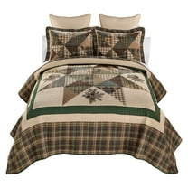 Donna Sharp Pine Patch 3PC Queen Rustic Pieced Cotton Quilt Set ...