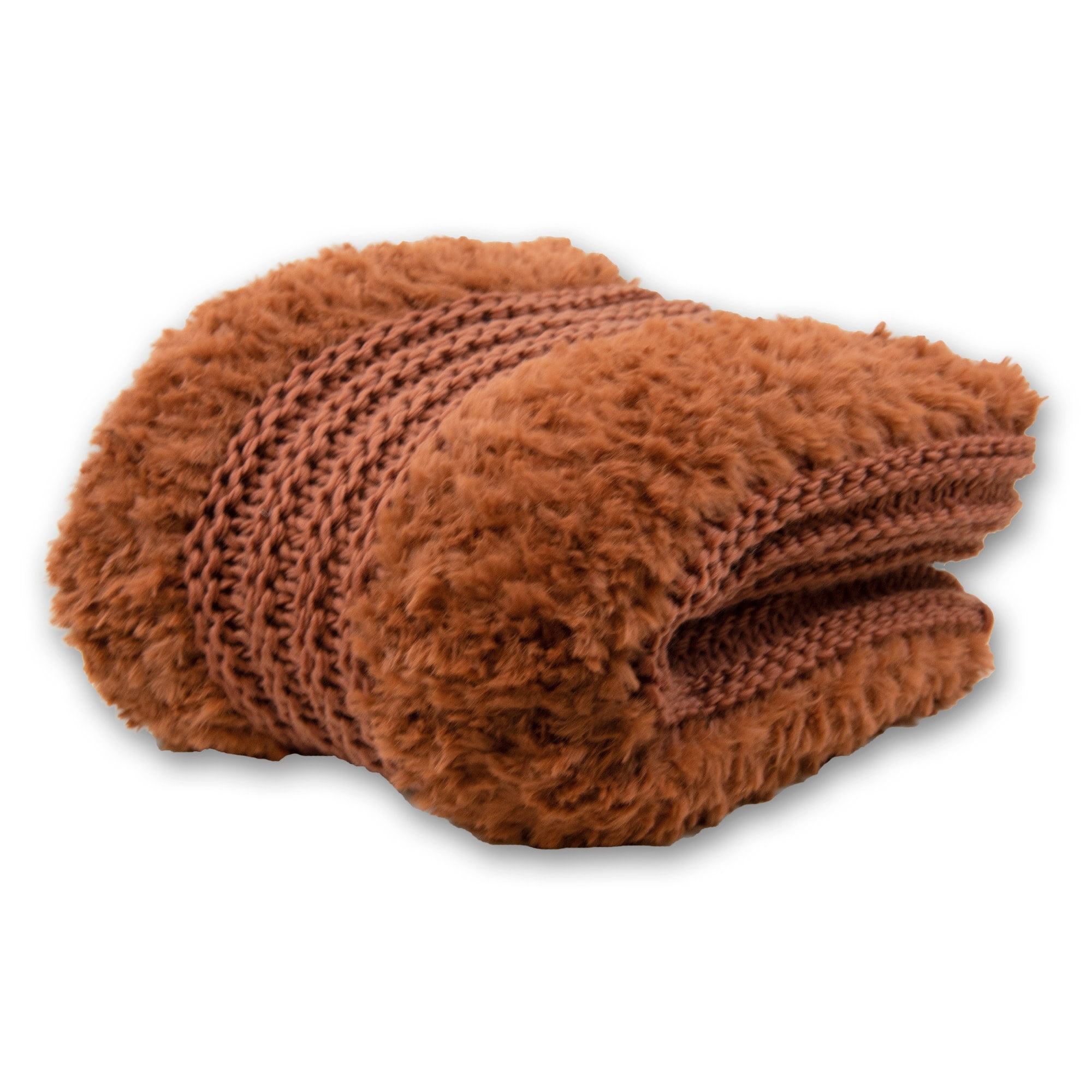 Donna Sharp Plush Knit Throw Rust - Walmart.com
