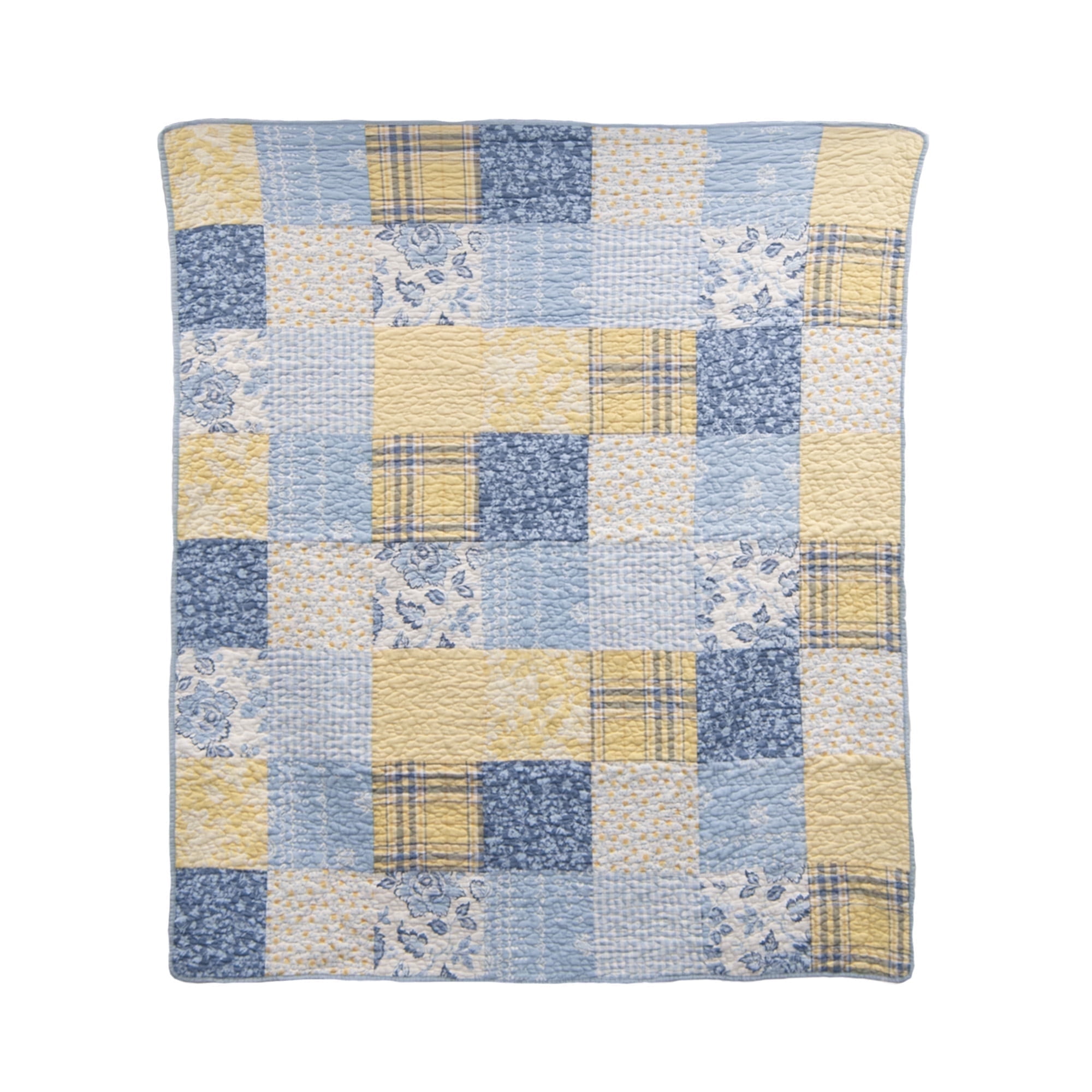 Donna Sharp Spring Flowers Cotton Pieced Quilted Decorative Throw ...