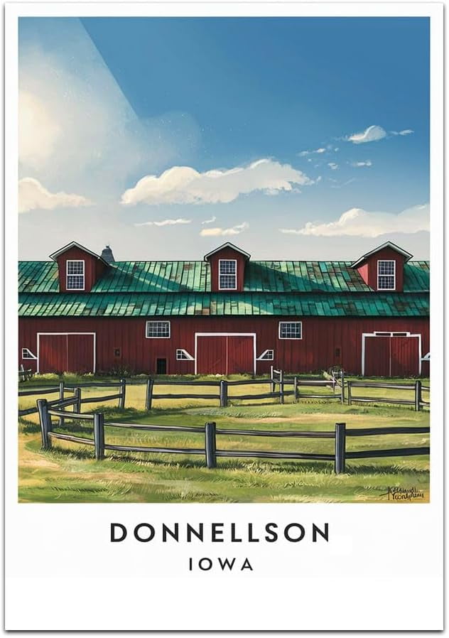 Donnellson Map Retro Style Travel Canvas, Donnellson Map Vintage Rustic ...