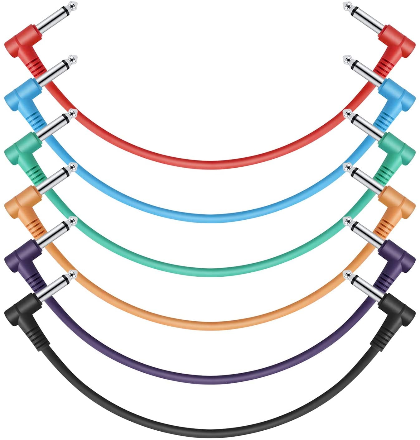 Donner 12 Inch Guitar Patch Cable Guitar Effect Pedal Cables Black 6 ...