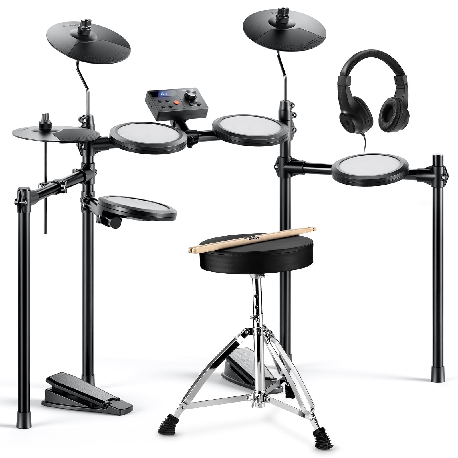 Donner Electronic Percussion Kit - 5 Drums, 3 Cymbals, 180 Sounds ...