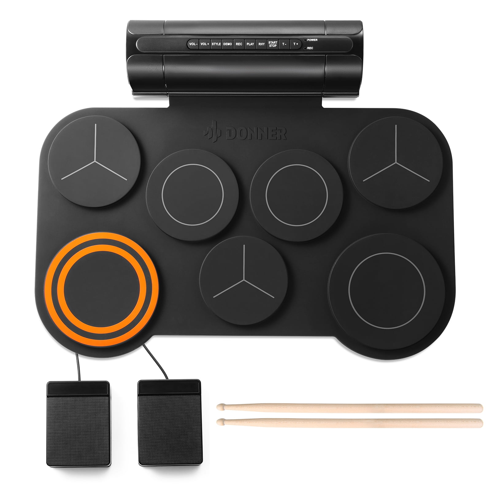 Donner Electric Drum Set for Kids Toys Gift 7 Pads 12 Demo Rollable ...