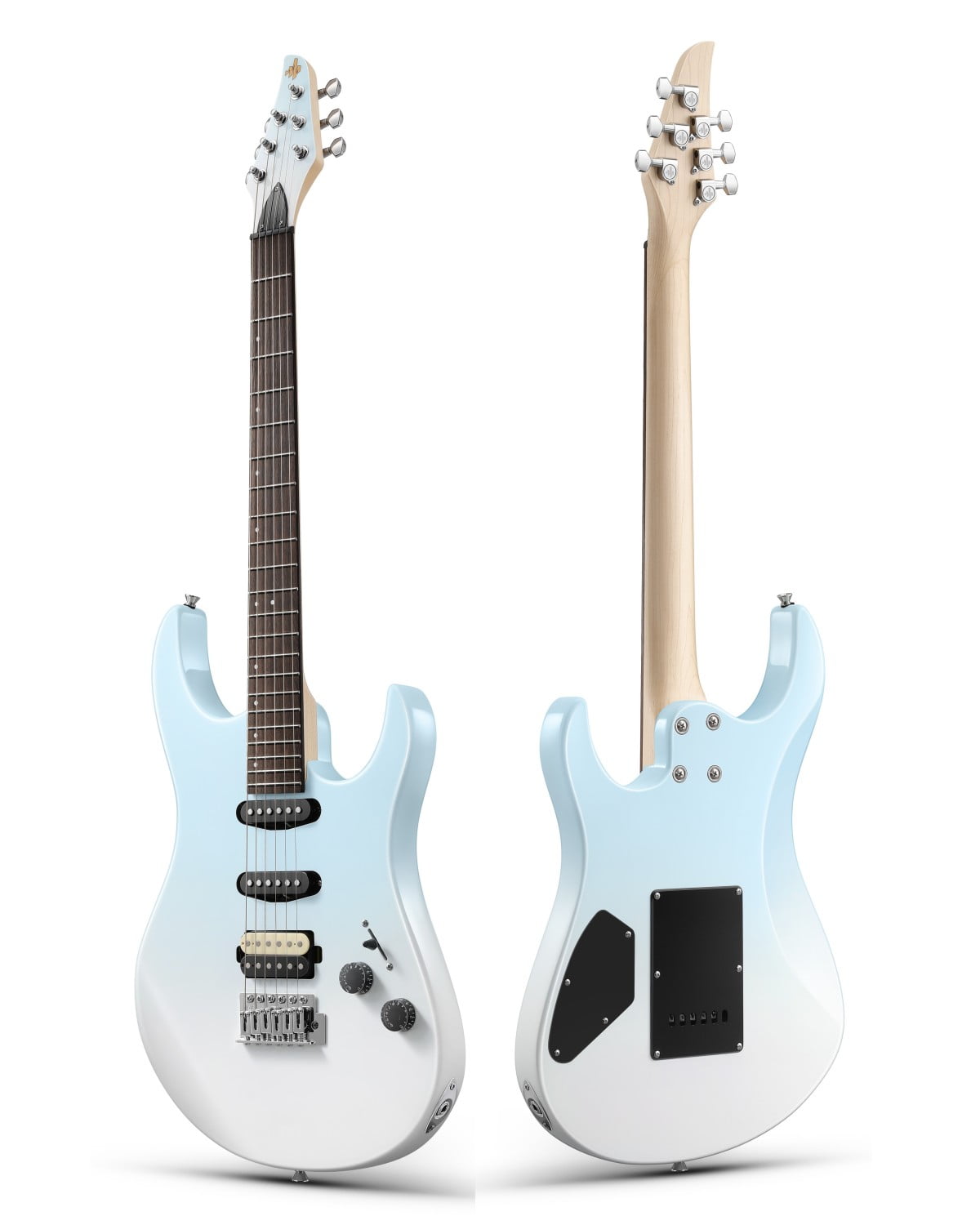 Donner Electric Guitar Tremolo Bridge Solid Body HSS Pickup,Only With Gig Bag, DMT-66, Gradient ...