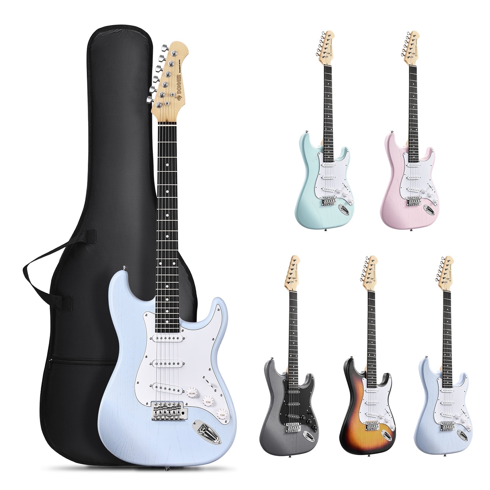 Donner 39'' DST-400 Seeker Series Electric Guitar Kit, Alder Body for ...