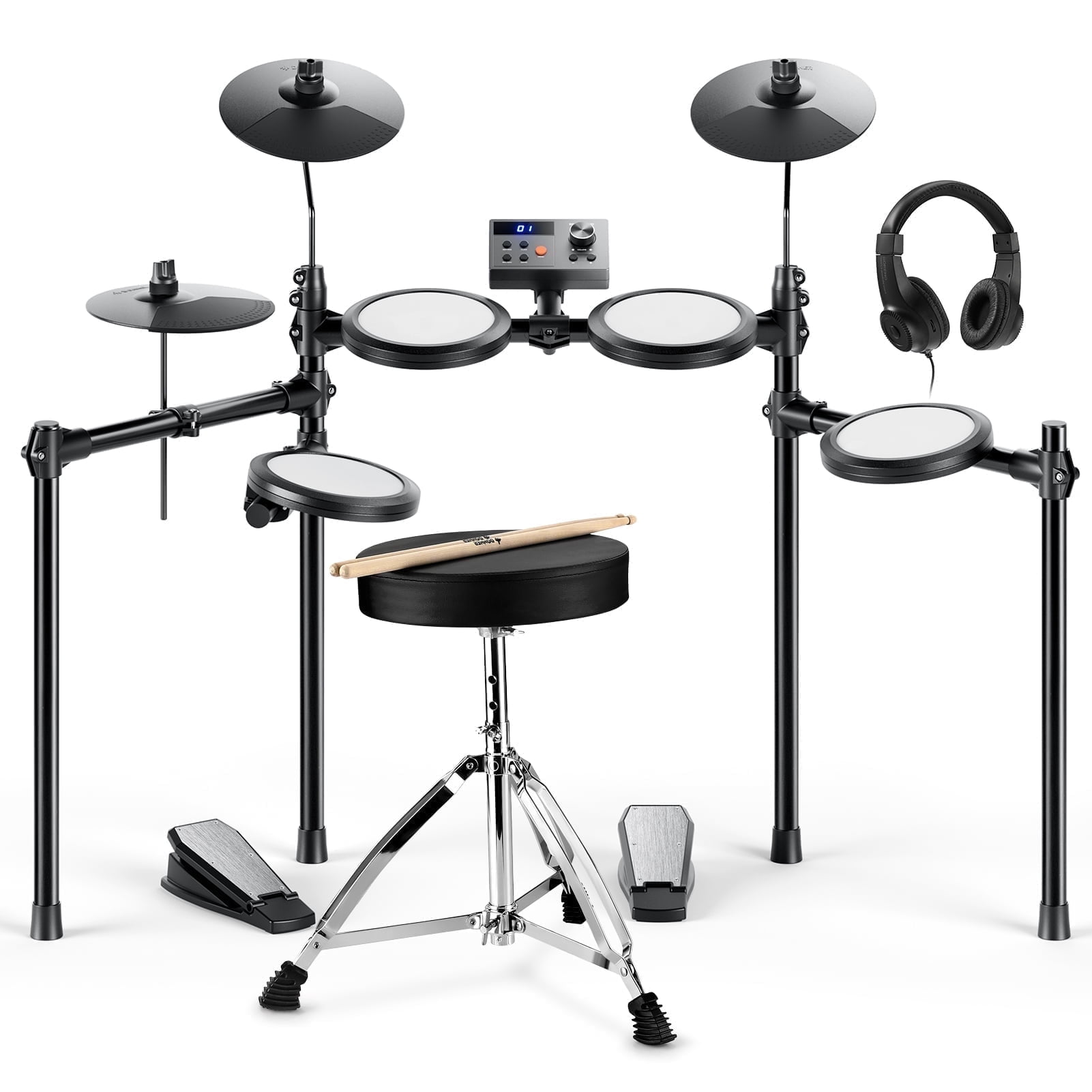 Donner Electronic Drum Set for Beginner Kids, 150+ Sounds, 15 Drums Kit ...