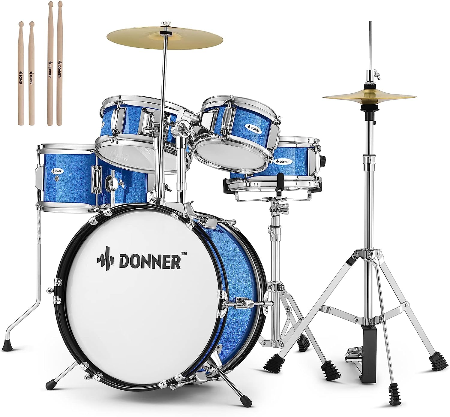 Best Choice Products 5-Piece Kids Beginner Junior Size Drum Set ...