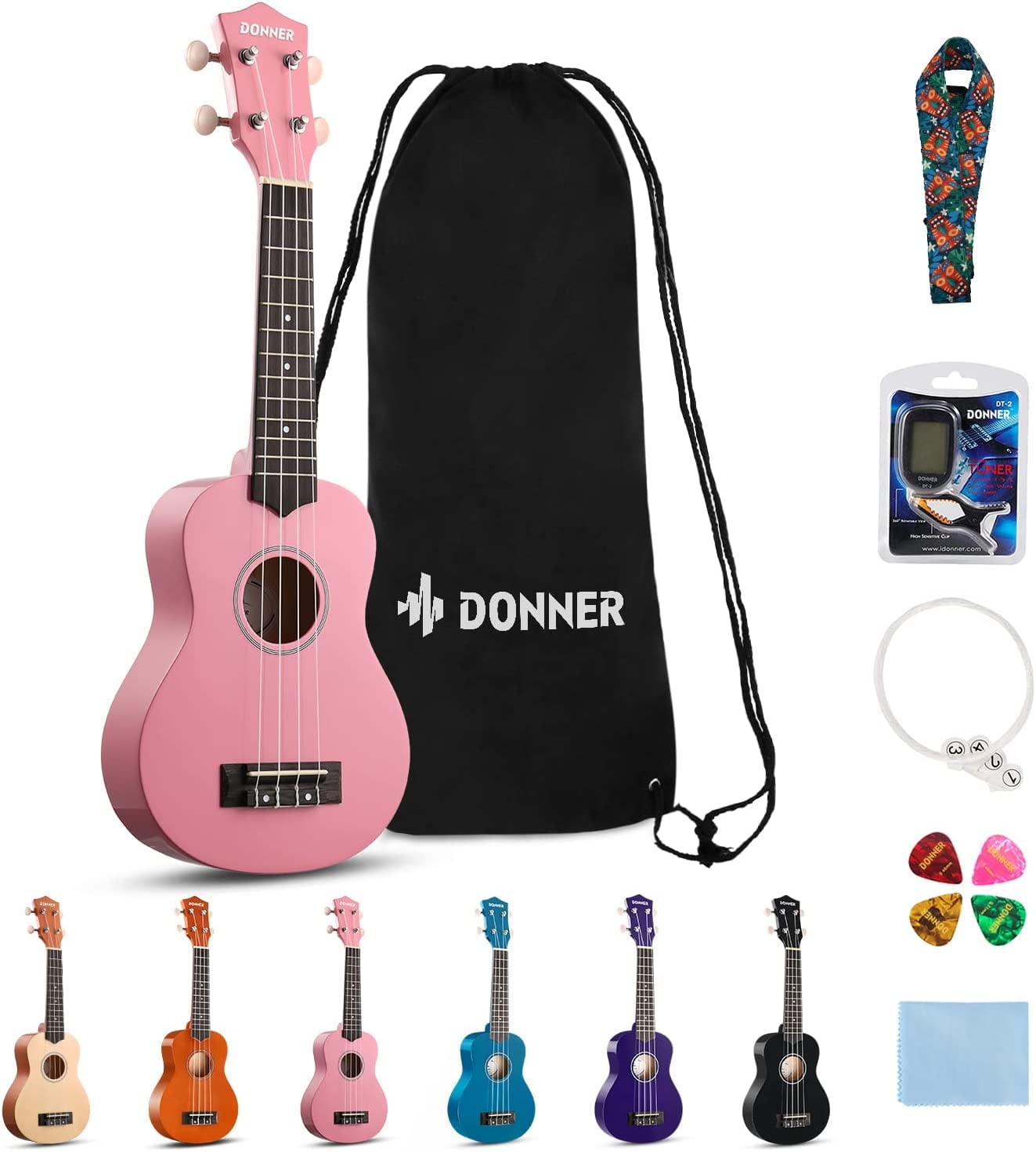 Donner Soprano Ukulele Beginner Kit for Kid Adult Student with Online ...