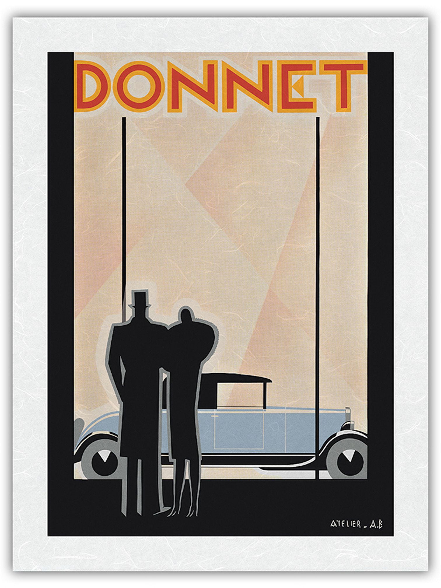 Donnet Automobile Sedan - Vintage Car Poster by Alexey Brodovitch c ...