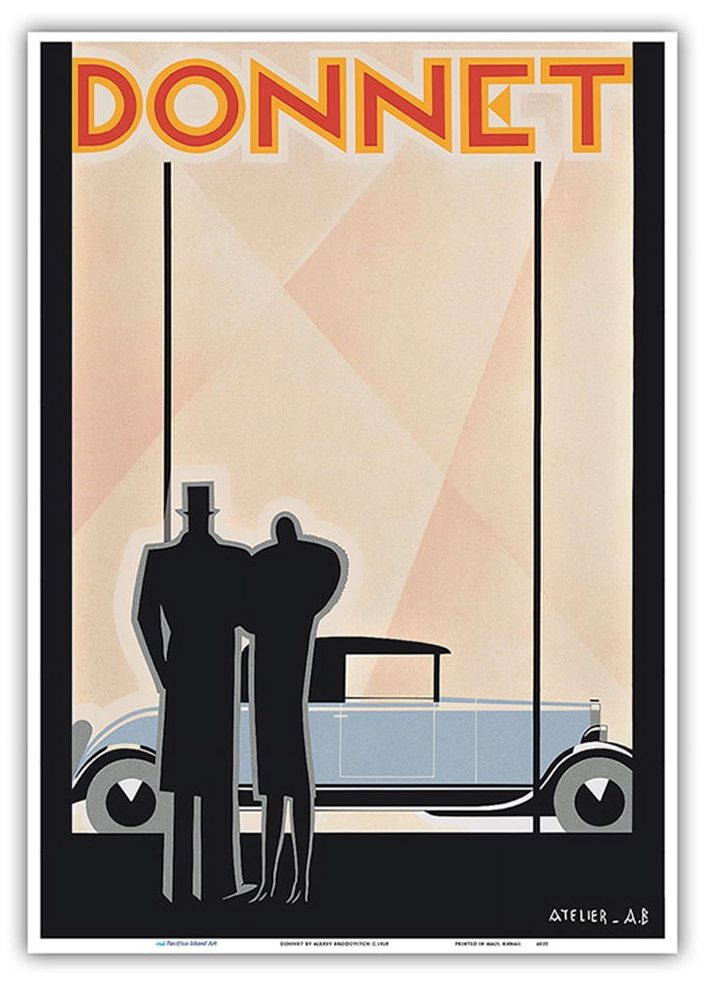 Donnet Automobile Sedan - Vintage Car Poster by Alexey Brodovitch c ...