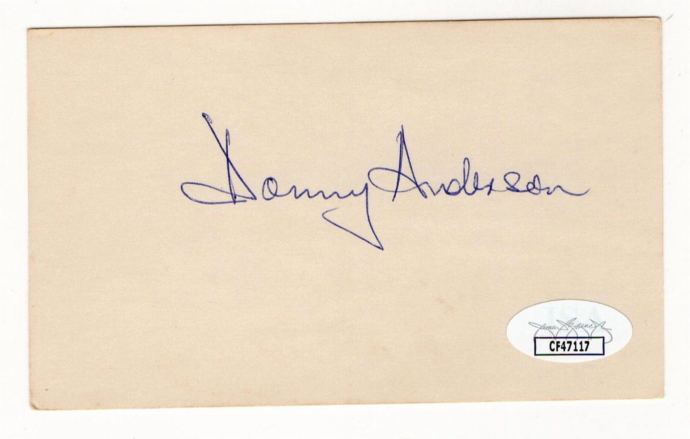 Donny Anderson Signed Autographed 3X5 Index Card Packers Cardinals JSA ...