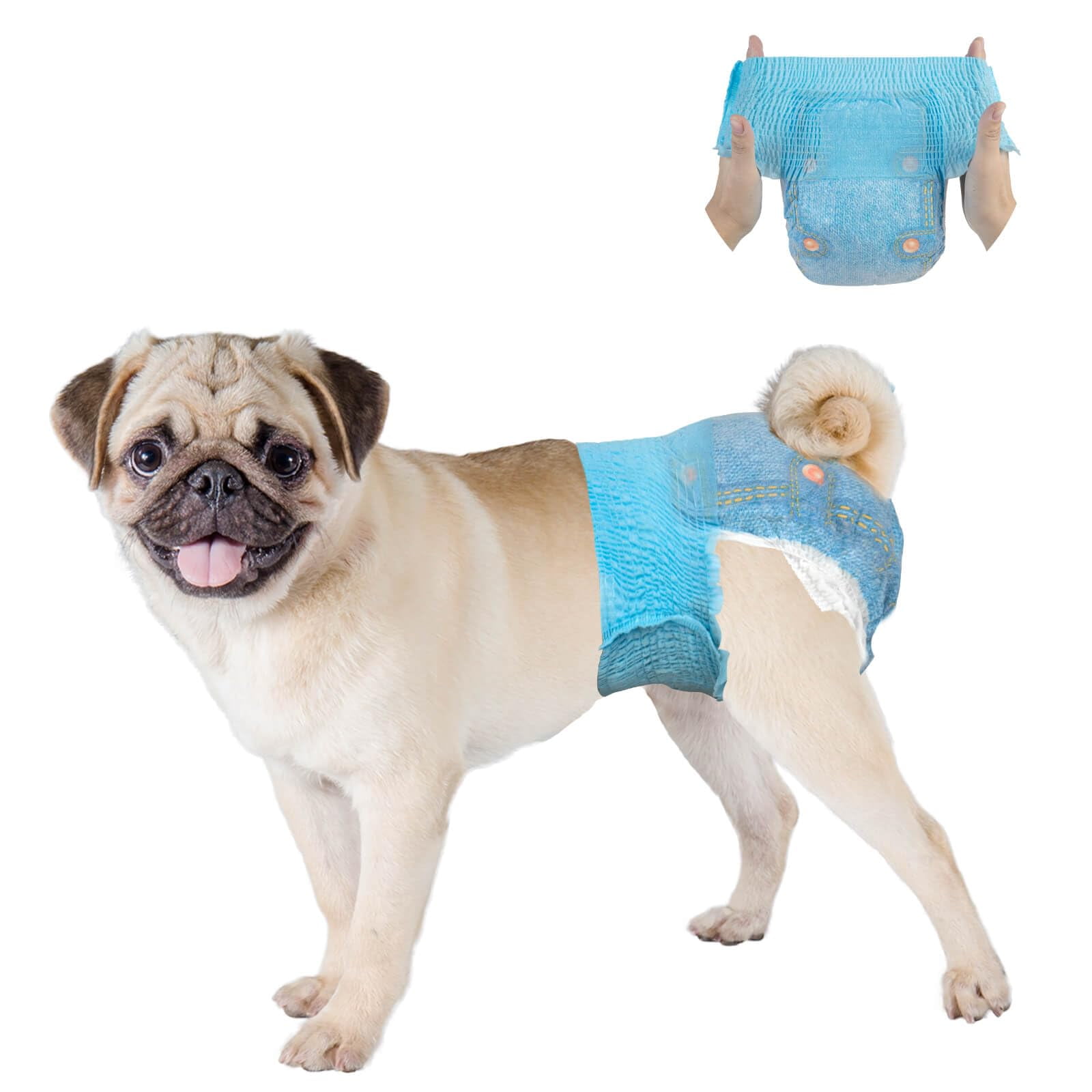 Dono Dog Diapers Female-60PCS, MSF2 Disposable Pull Up Stretchy for ...
