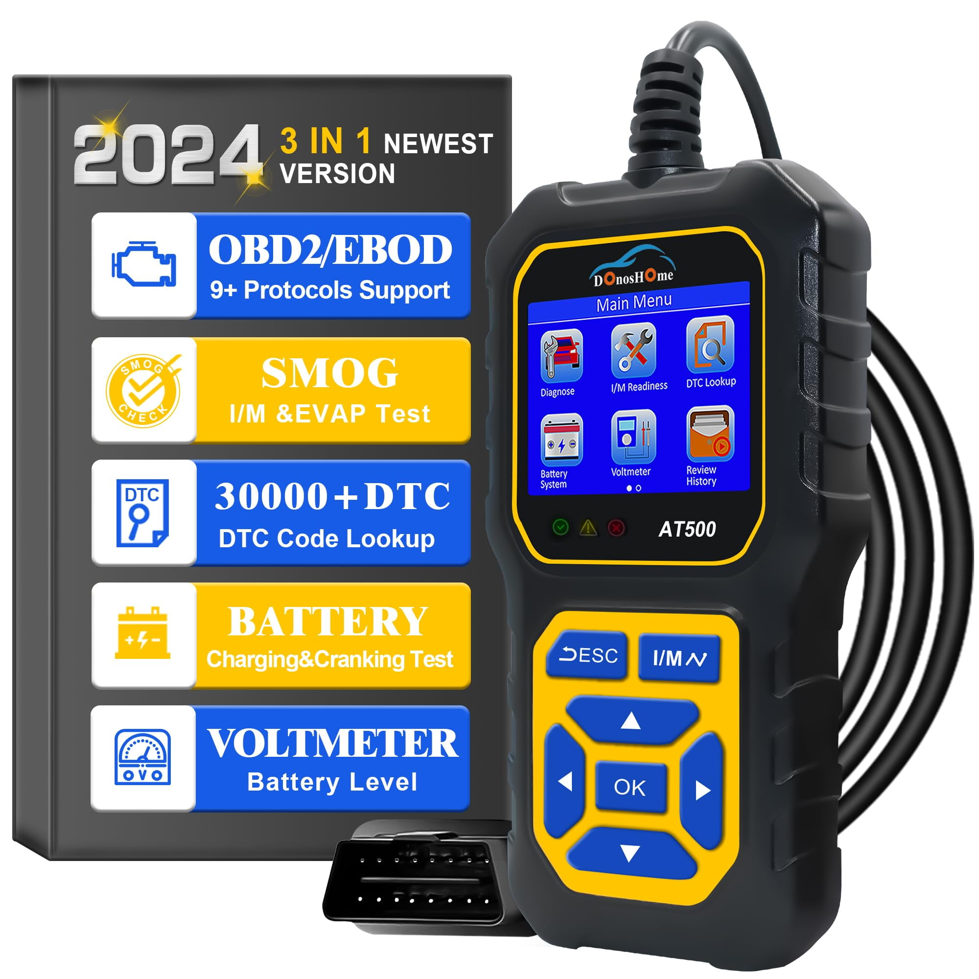 DonosHome OBD2 Scanner Auto Diagnostic Tool Car Code Engine Tester ...