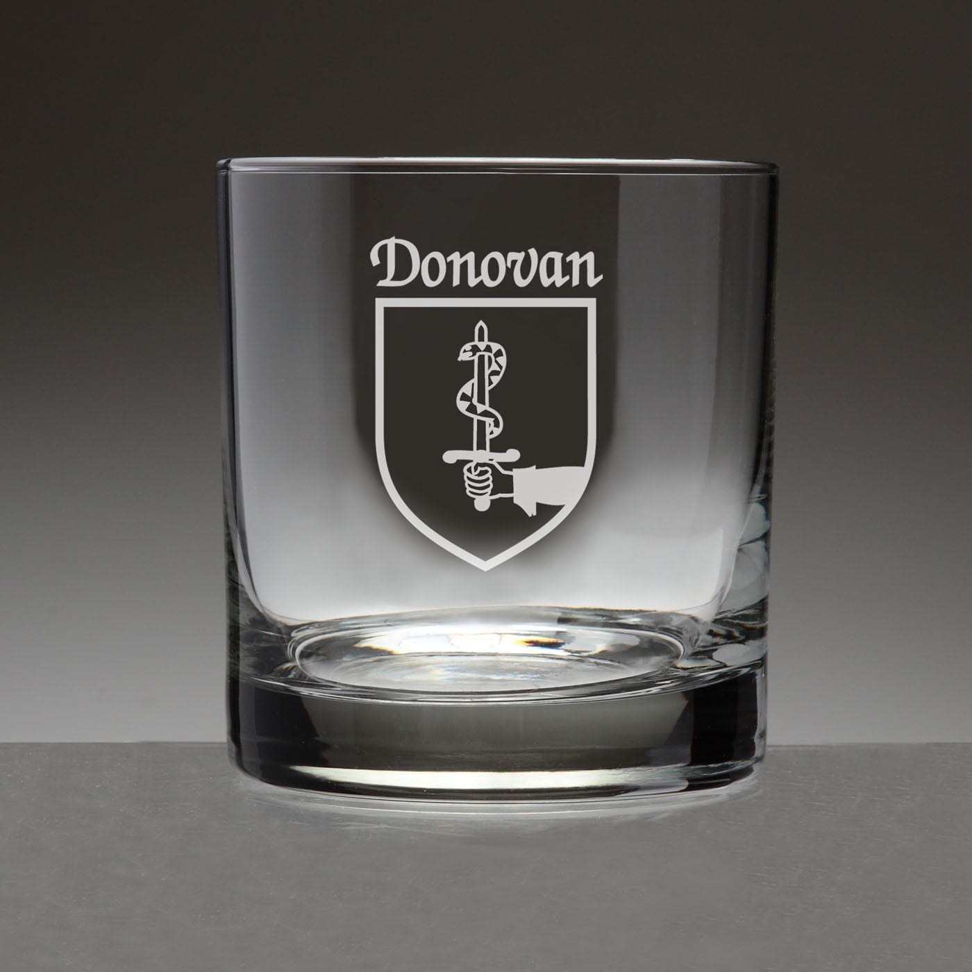 Donovan Irish Coat of Arms Tumbler Glasses - Set of 4 (Sand Etched ...