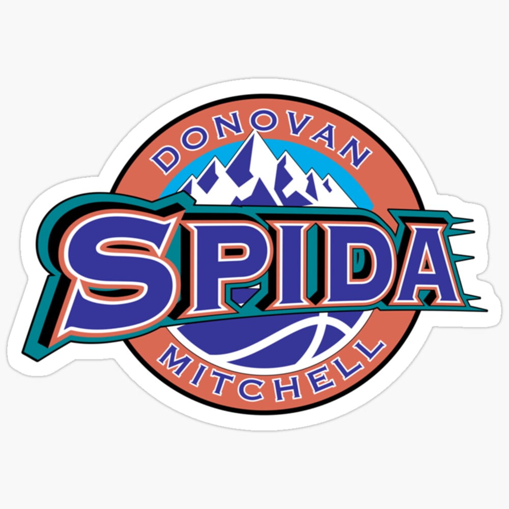 Donovan Mitchell - Utah Throwback Basketball - Spida Sticker Baseball ...