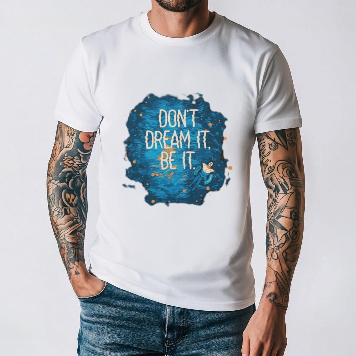 Dont Dream It Starry Night Motivational Quote Retro Unisex T-shirt, for men & women, up to size ...
