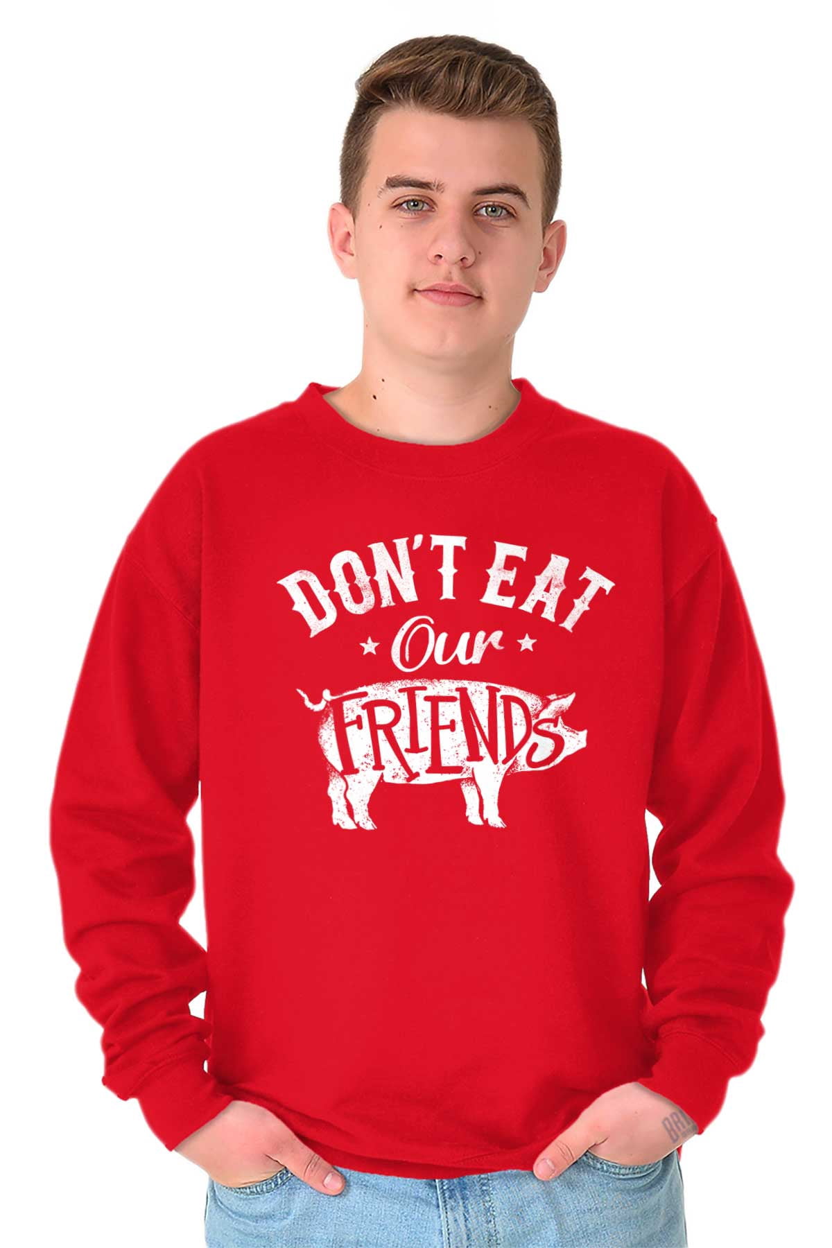 Dont Eat Friends Vegan Vegetarian Unisex Plus Size Sweatshirt Brisco ...