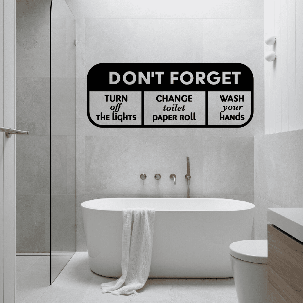 Dont Forget Turn Off The Lights Change Toilet Paper Roll Bathroom Rules ...