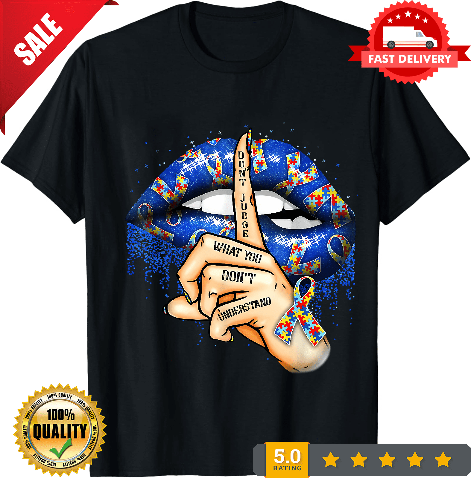 Dont Judge What You Dont Understand Autism Awareness Lips Autism T ...