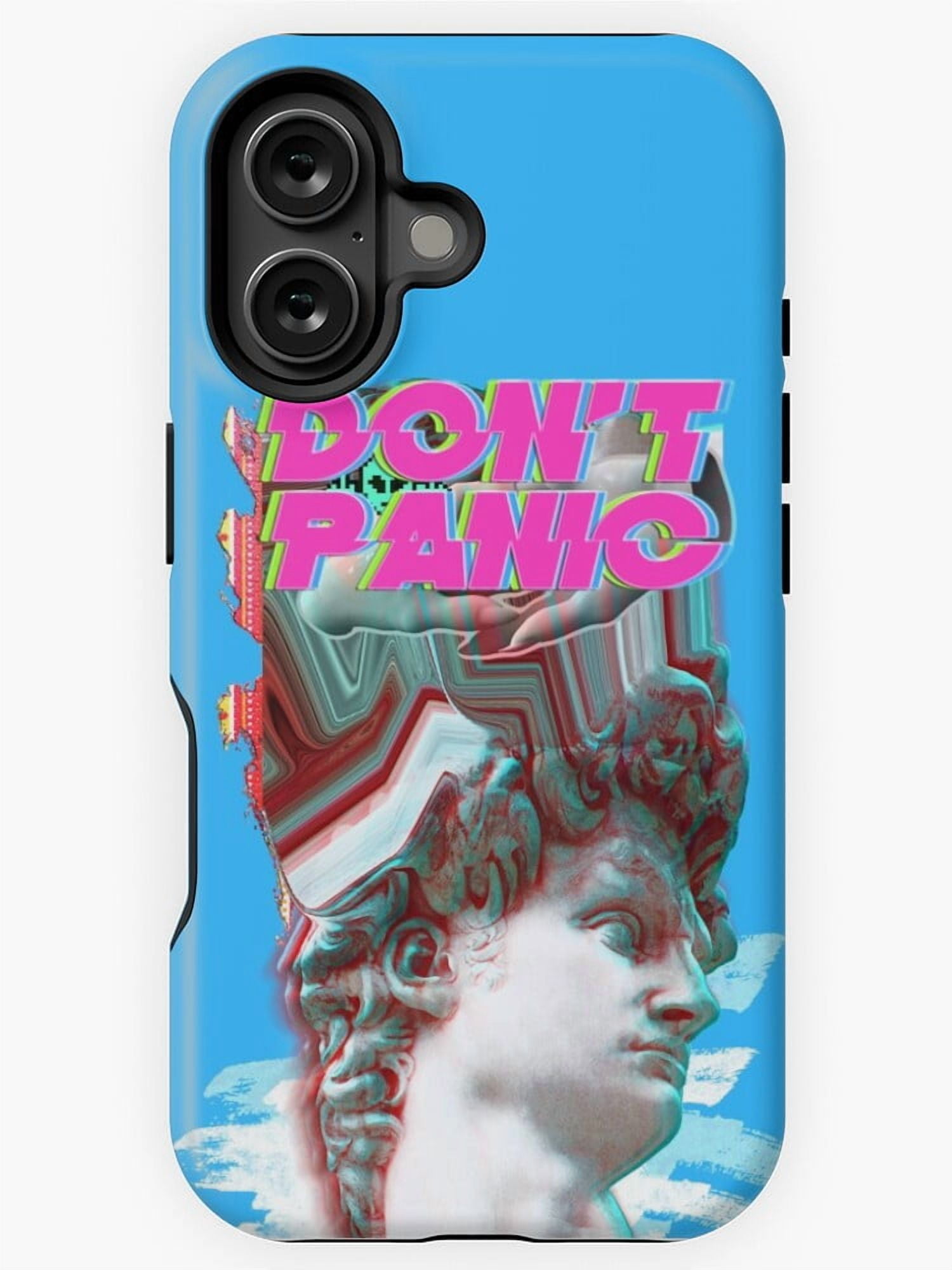 Dont Panic Funny Pop Culture Phone Case for iPhone 11 12 13 14 15 16 17 ...