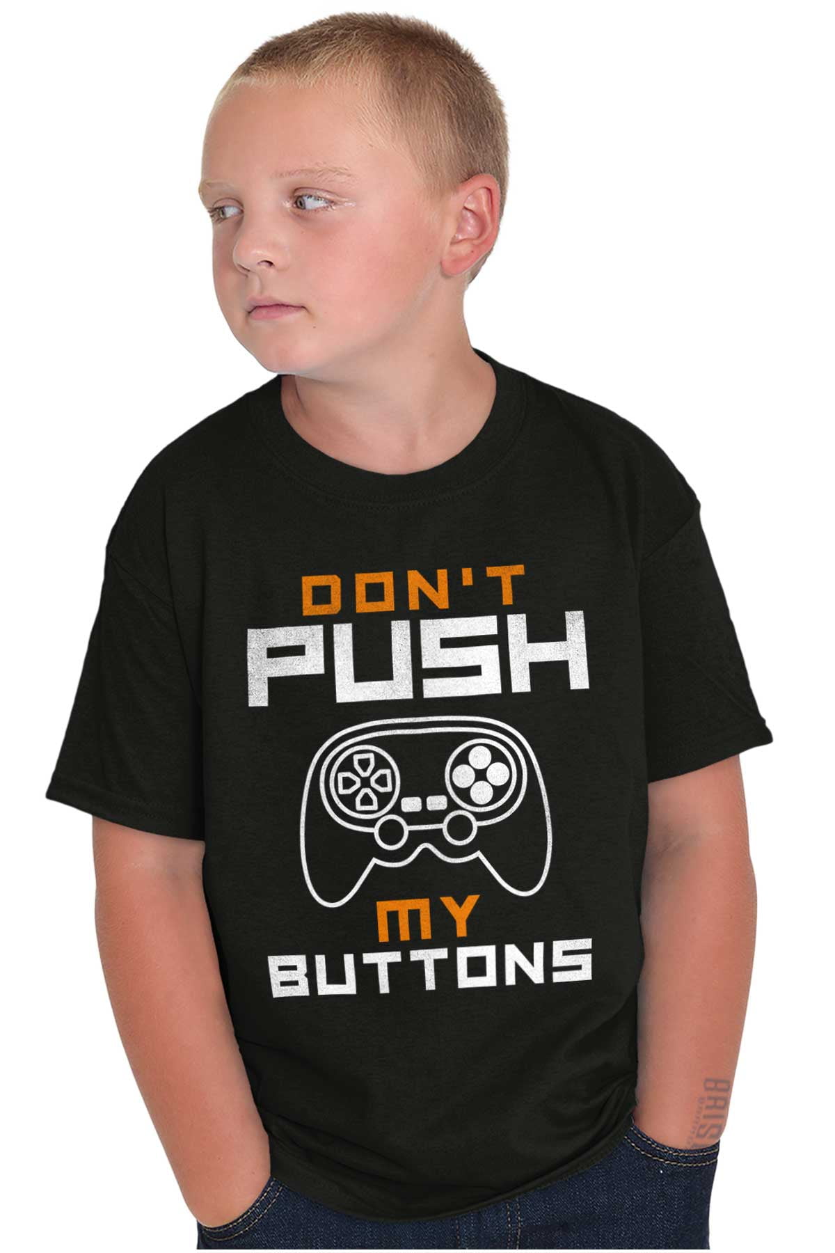 Dont Push Buttons Video Gamer Crewneck T Shirts Boy Girl Teen Brisco ...