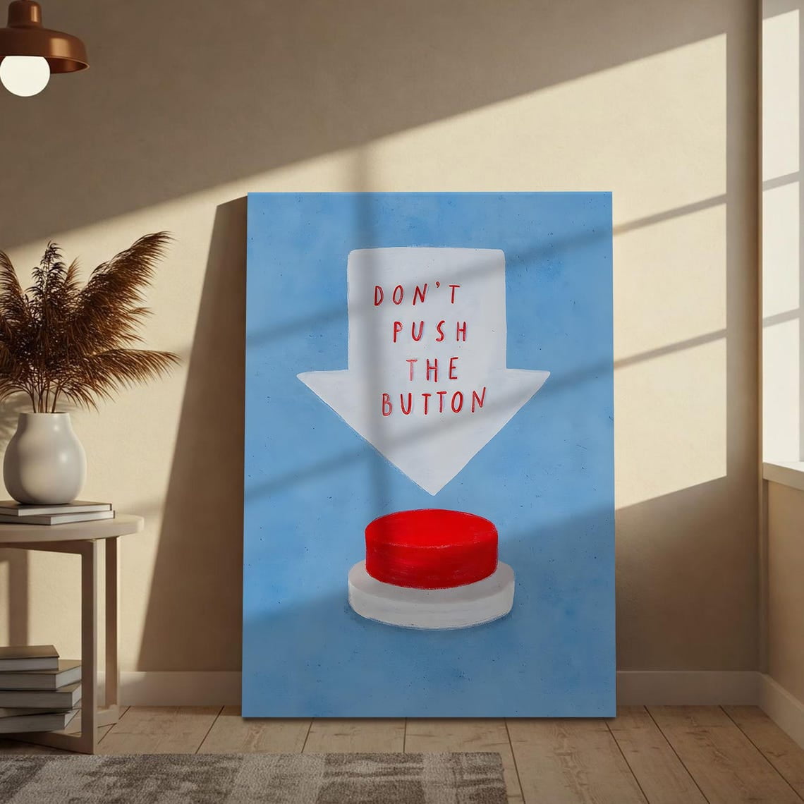 Dont Push The Button Art Poster Minimalist Office Decor Home Decor ...