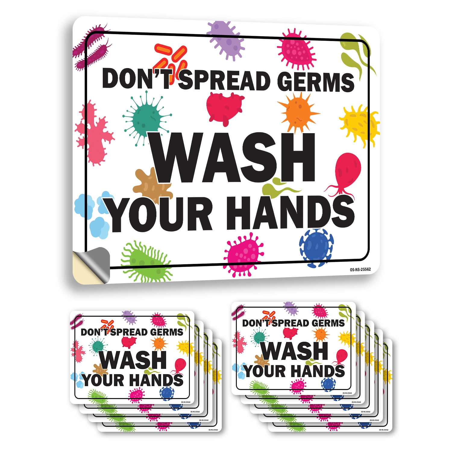 Dont Spread Germs OSHA Notice Vinyl Decal Label 10 Inch x 7 Inch - 10 ...