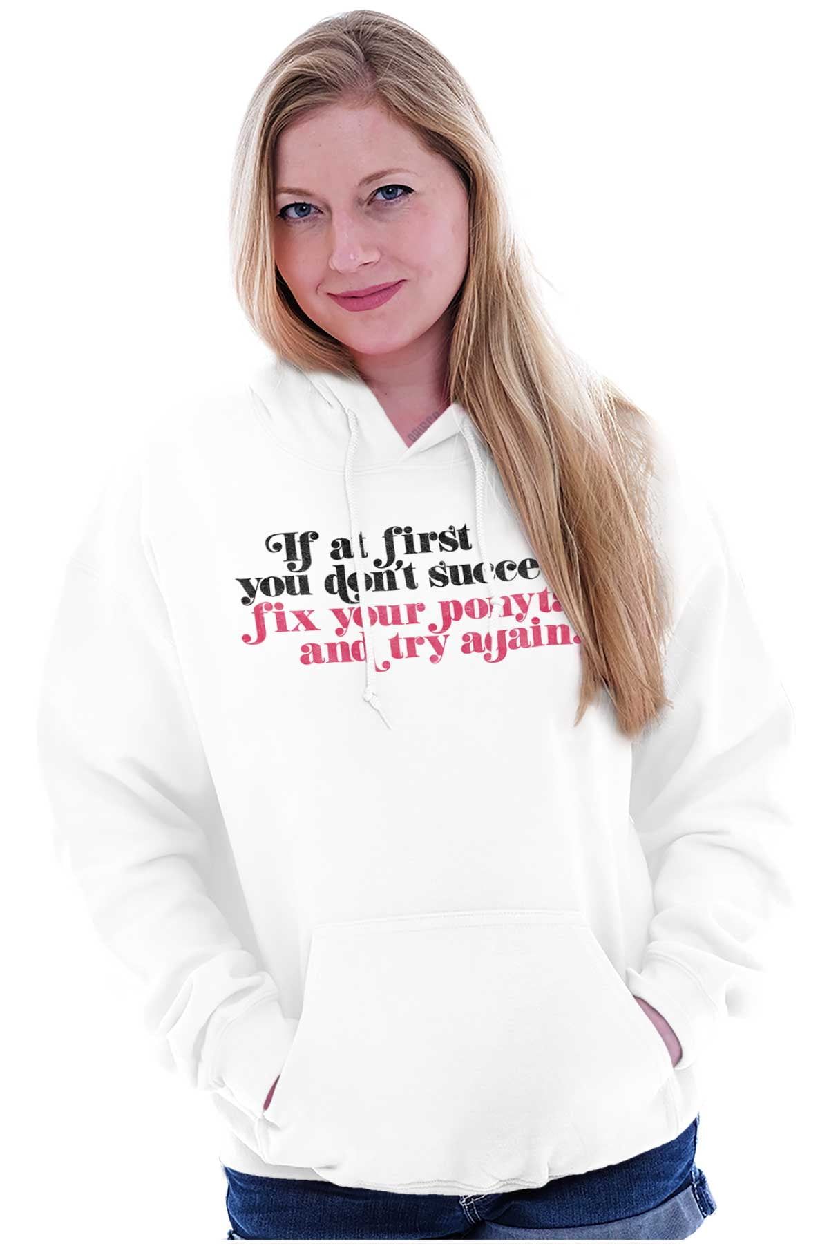 Dont Succeed Fix Ponytail Start Again Women Plus Size Graphic Pullover ...