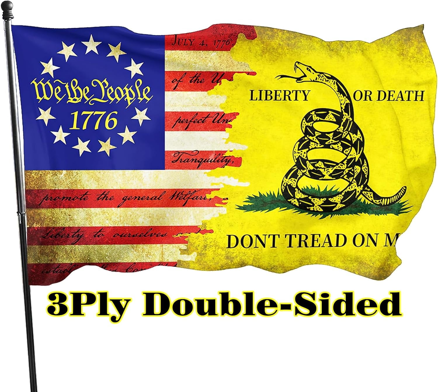 Dont Tread On Me Flag We The People 1776 Flag 3x5 Retro American ...