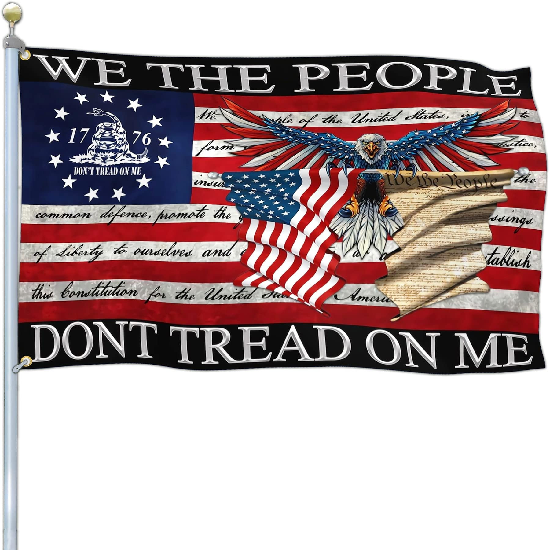 Dont Tread on Me Flag We The People 1776 Flag Bald Eagle American flags ...