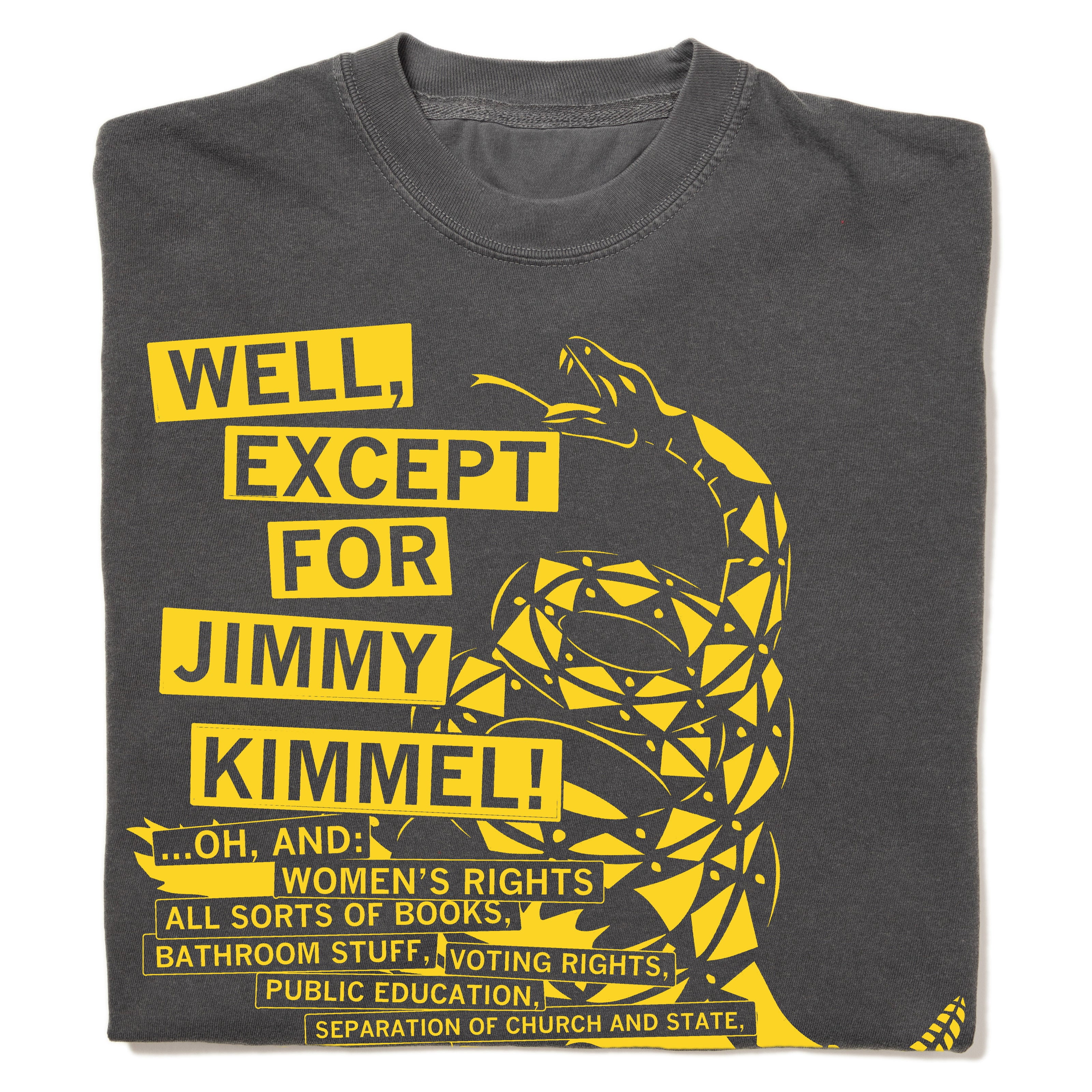 Dont Tread On Me Except for Jimmy Kimmel Heavyweight Graphic Tee TShirt ...